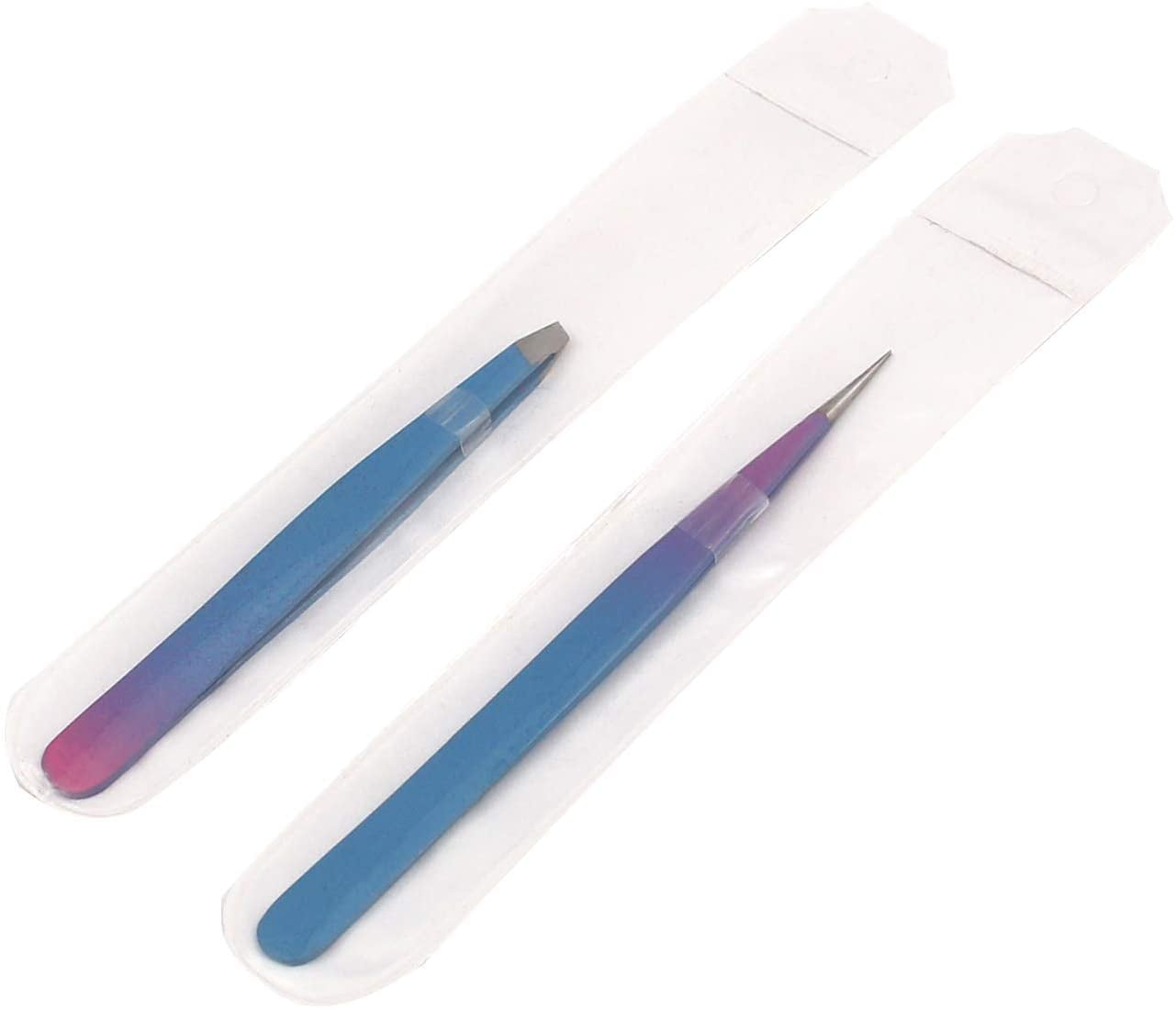 Ddp Slant & Pointed Tweezers Set With Pouch, 2-pack, Stainless Steel ...