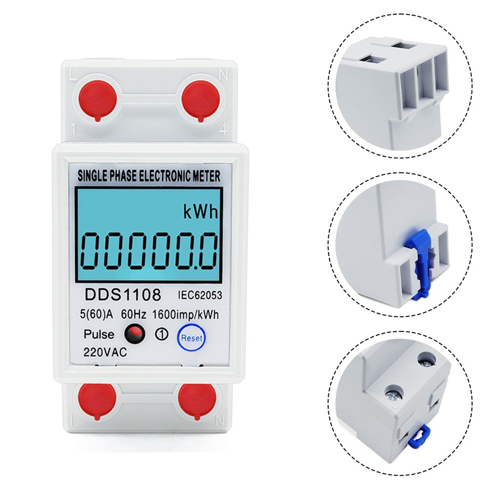 Dds1108 60A Rail-Mounted Aingle-Phase Two-Line Lcd Digital Display ...
