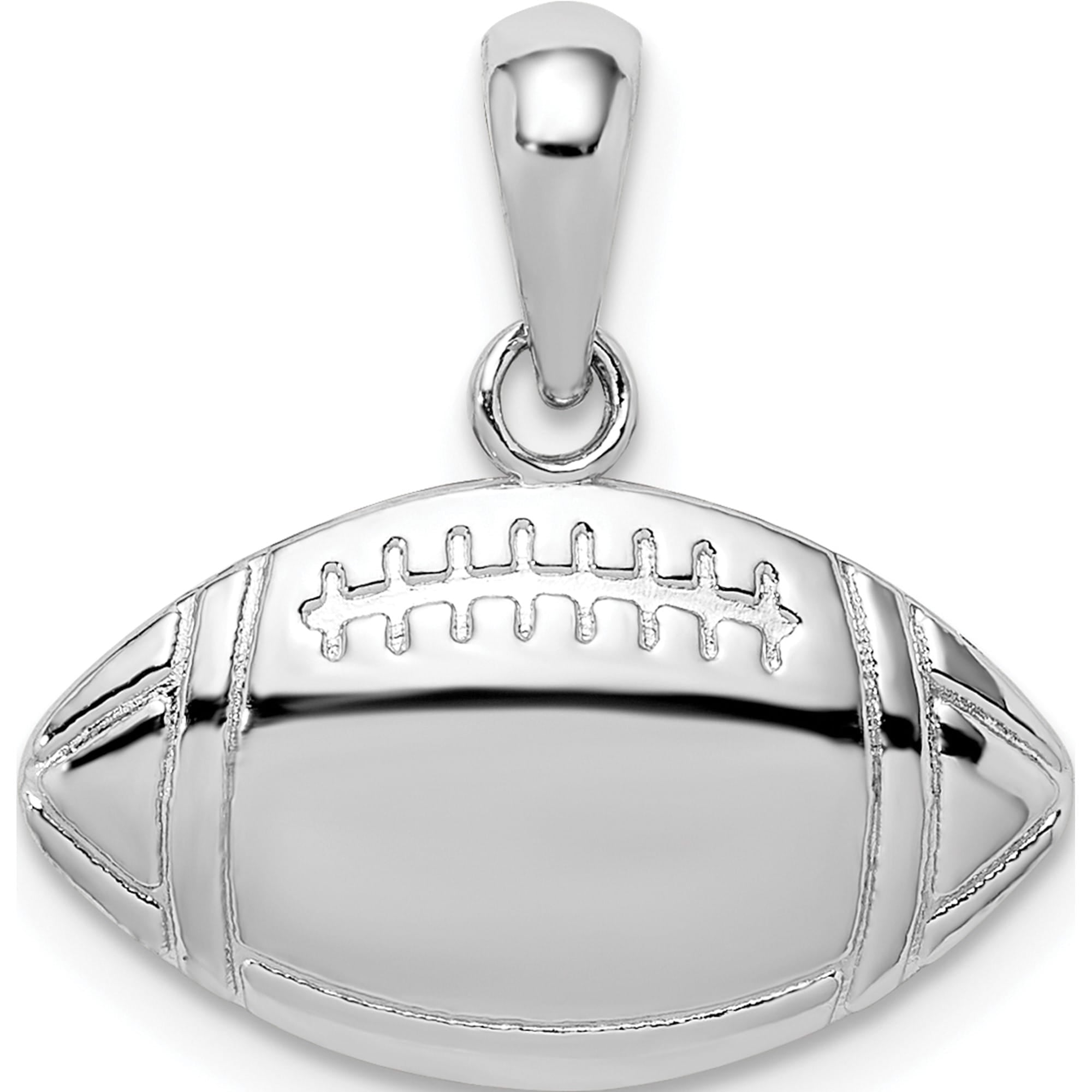 De-Ani Sterling Silver Rhodium-Plated Polished Football Pendant ...