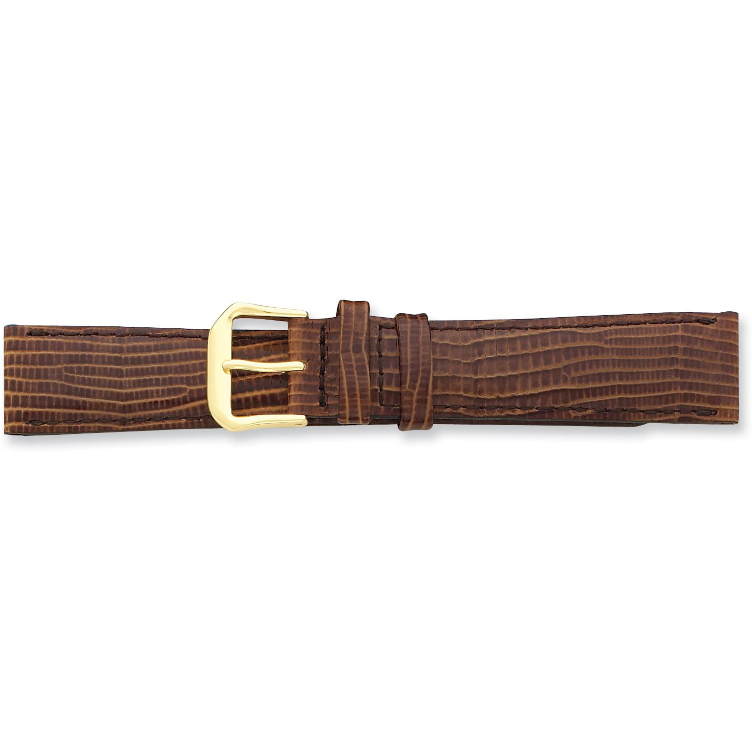 De Beer Brown Snake Grain Leather Watch Band 19Mm Gold Color - Walmart.com