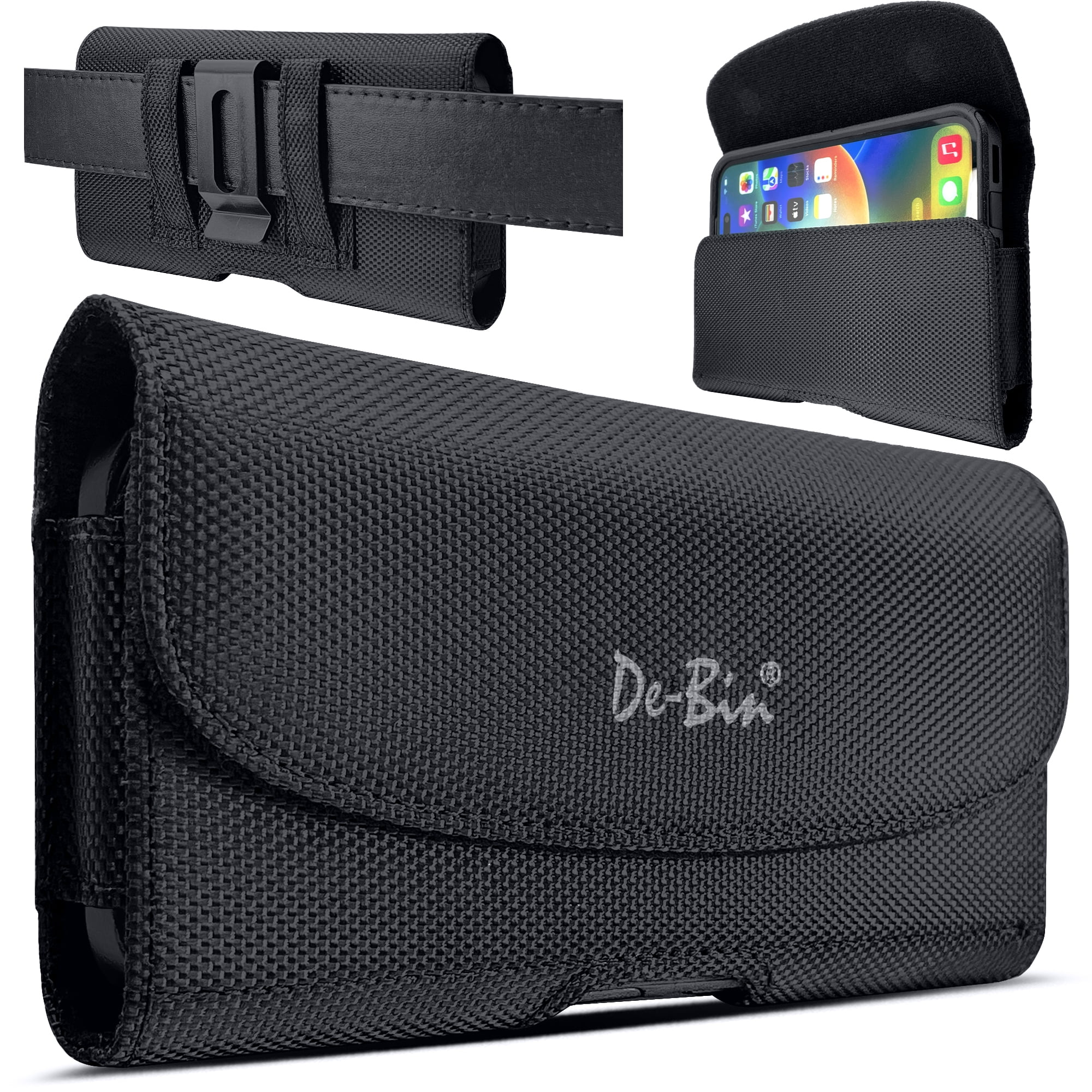 De-Bin iPhone 12 Belt Case, iPhone 11 Pouch, Magnetic Closure Belt Clip ...