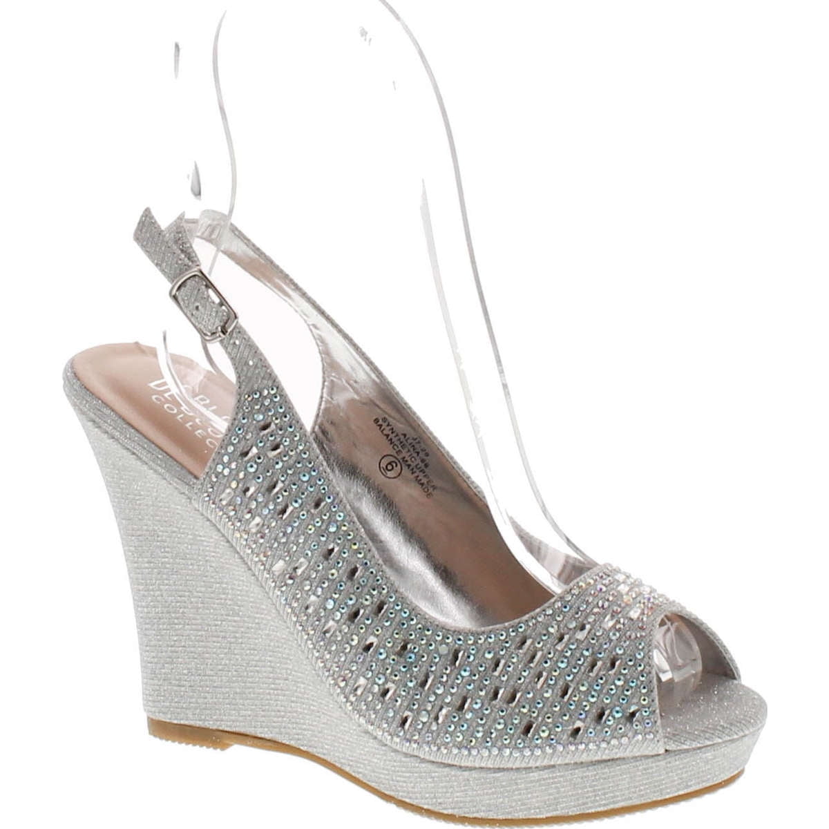 De Blossom Collection Womens Alina-66 Dressy Wedge Platform Wedge ...