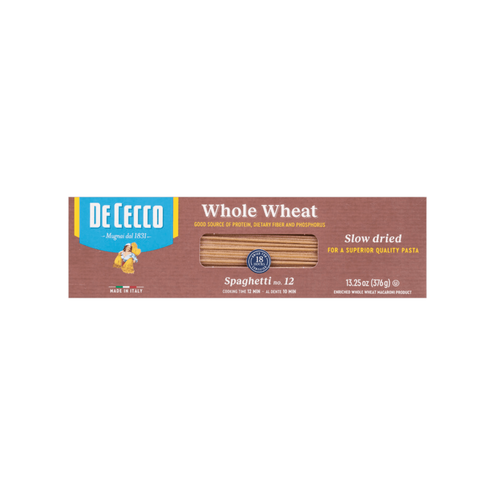 De Cecco 100% Whole Wheat Spaghetti No.12 Pasta, 13.25 oz - Walmart.com
