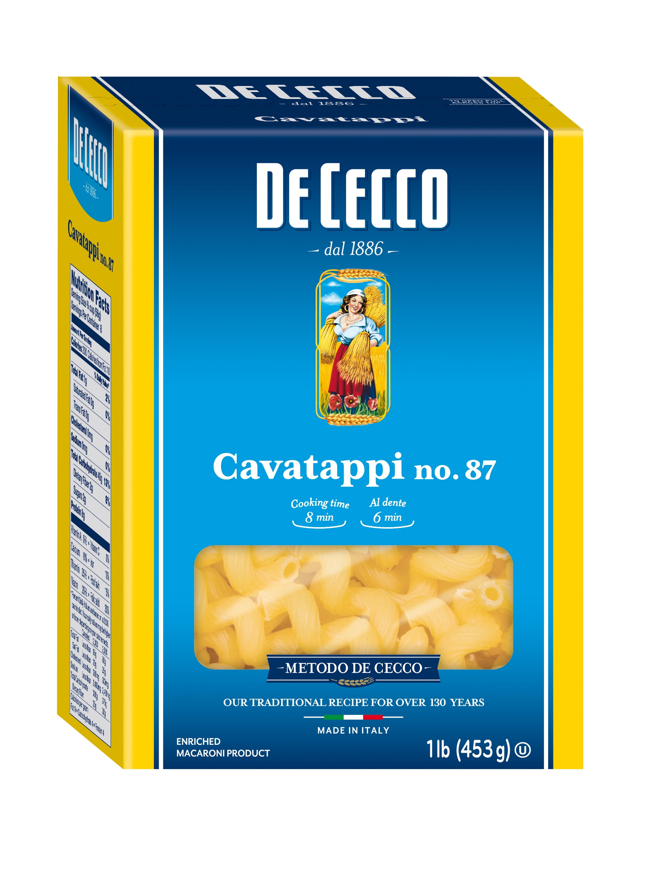 De Cecco Cavatappi No.87 Pasta, 16 oz - Walmart.com