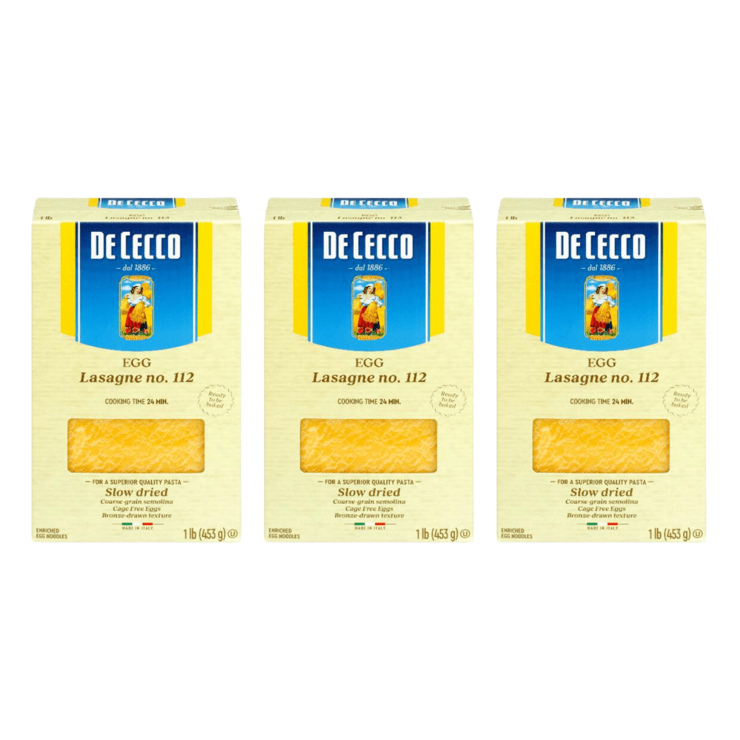 De Cecco Egg Lasagna No.112 Pasta, 16 oz (Pack of 3) - Walmart.com