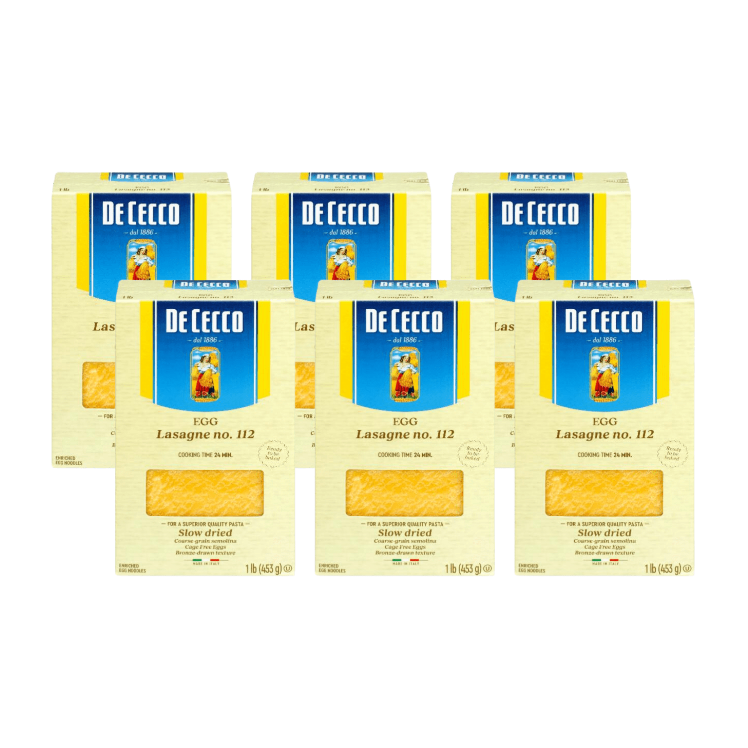 De Cecco Egg Lasagna No.112 Pasta, 16 oz (Pack of 6) - Walmart.com