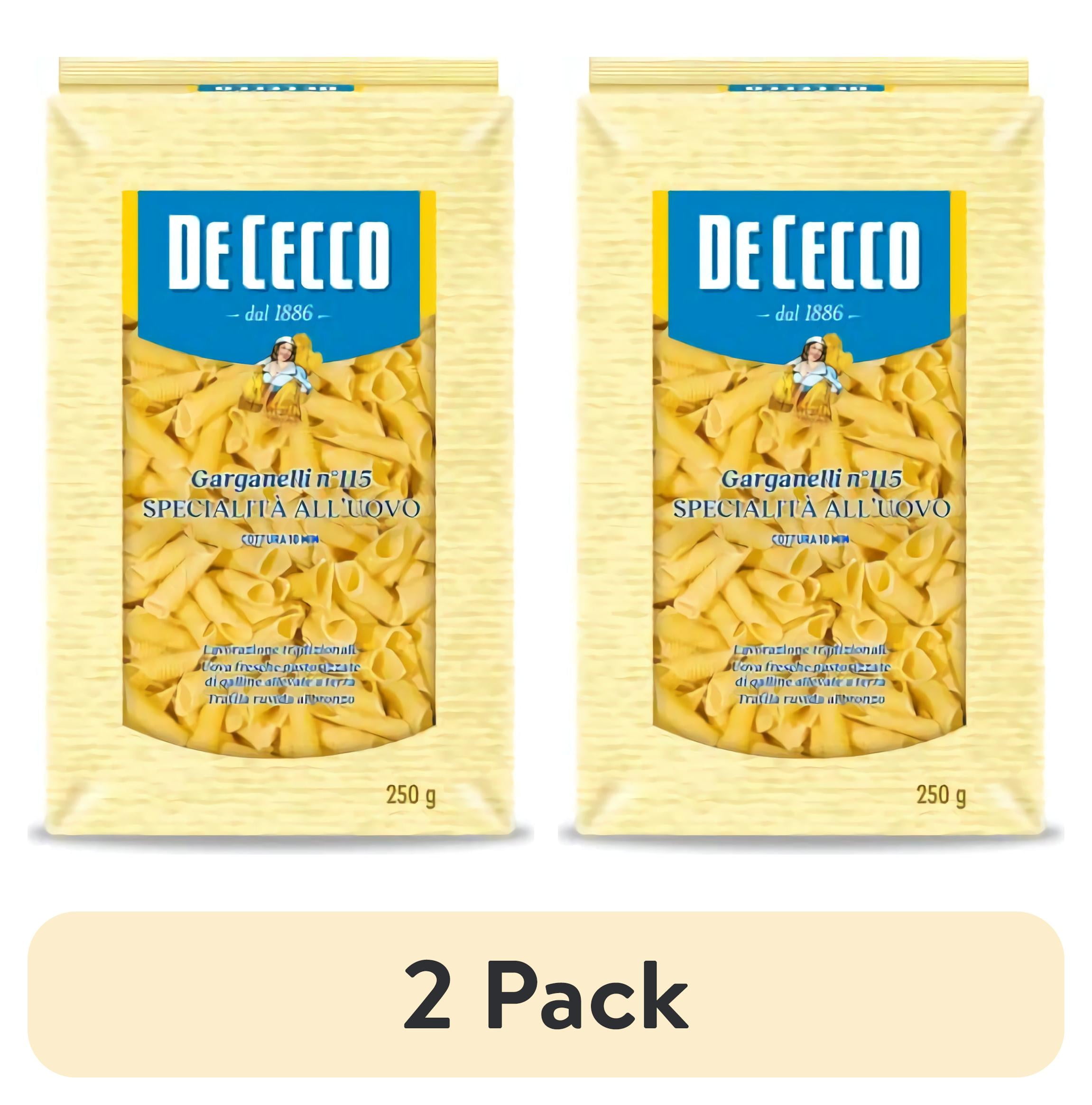(2 pack) De Cecco Egg Macaroni Pasta Garganelli, 8.8 OZ (250 g) Pack of ...