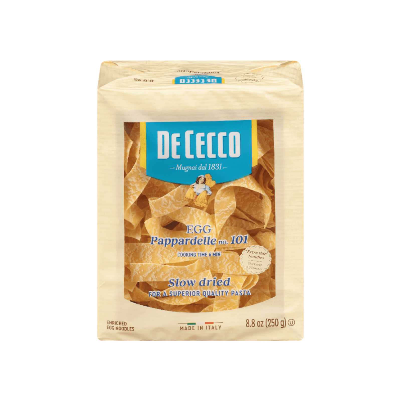 De Cecco No.101 Egg Pappardelle Pasta, Slow Dried, 16 oz - Walmart.com