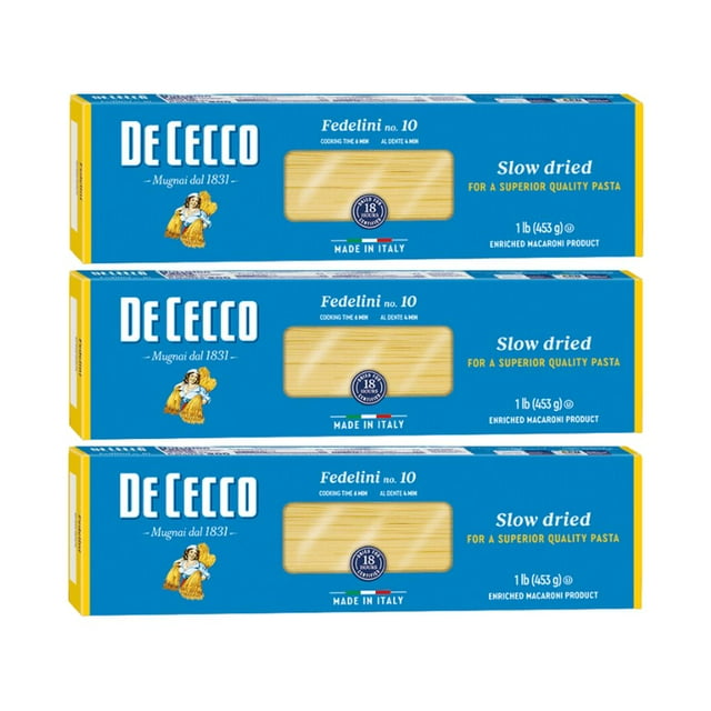 De Cecco Fedelini No.10 Pasta, 16 oz (Pack of 3) - Walmart.com