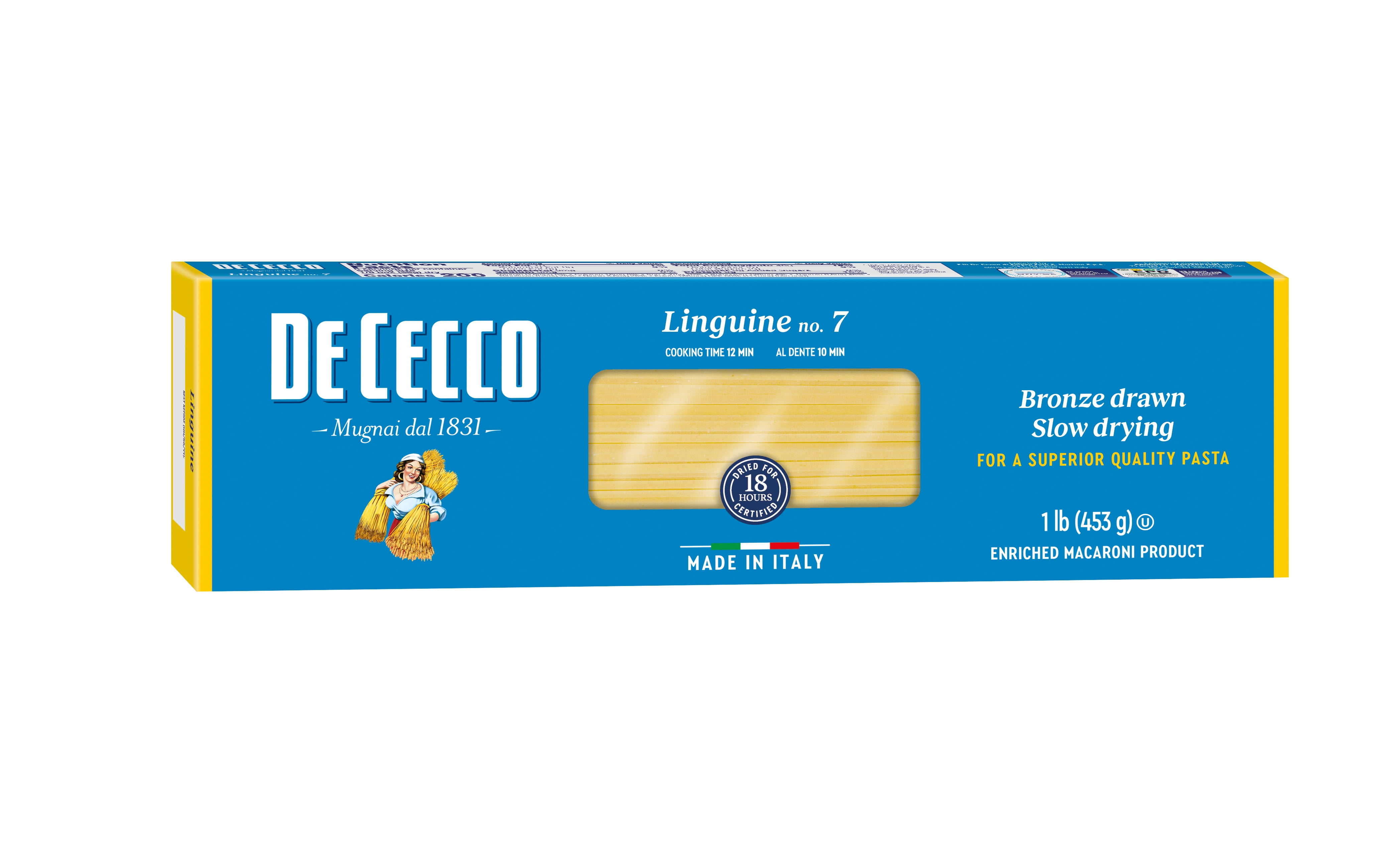 De Cecco Small Linguine Pasta - 16 oz, Slow Dried, 100% Durum Wheat ...