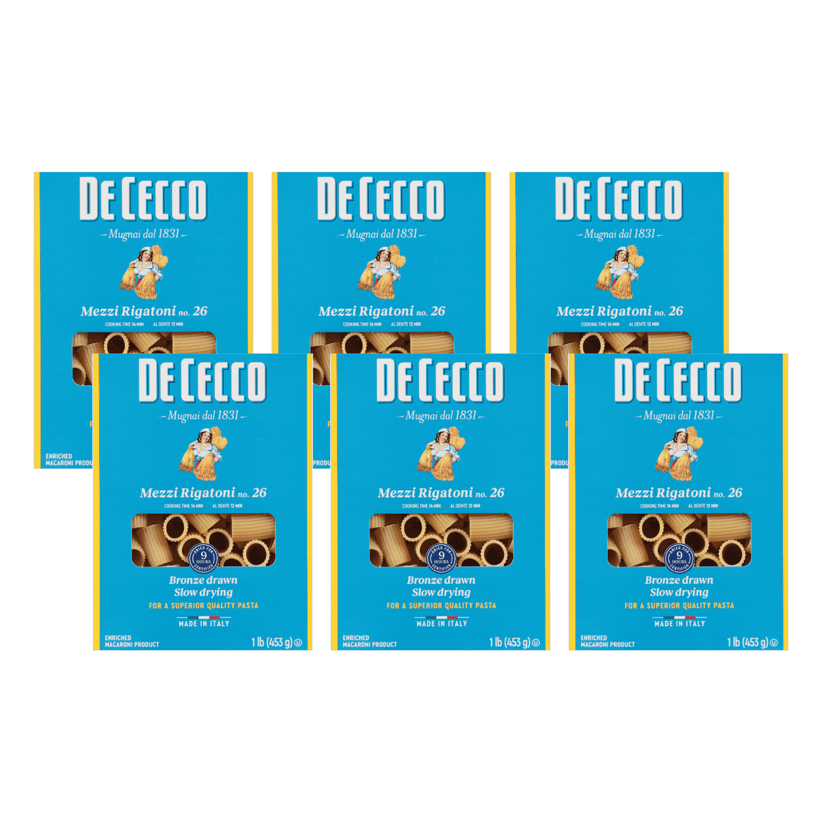De Cecco Mezzi Rigatoni No.26 Pasta, 16 oz (Pack of 6) - Walmart.com