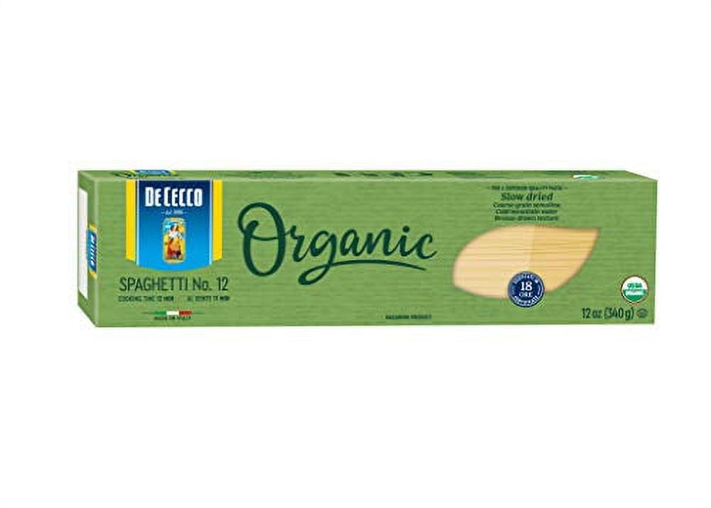 De Cecco Organic Spaghetti No.12 Pasta, 12 Ounce (Pack of 12), Non-GMO ...