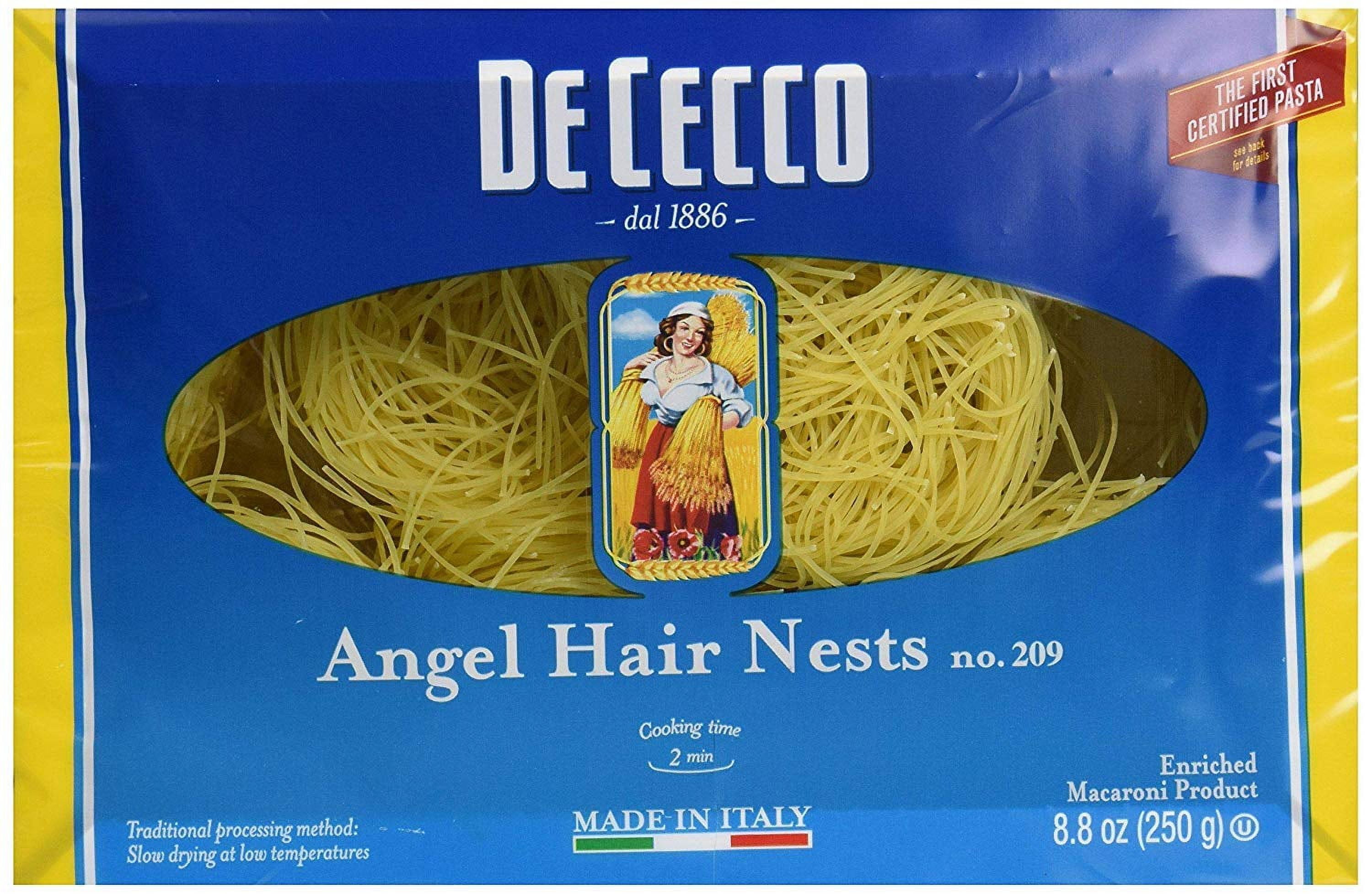 De Cecco Angel Hair Nest Pasta, Wheat Semolina, 8.8 Ounce Pack, Italian ...