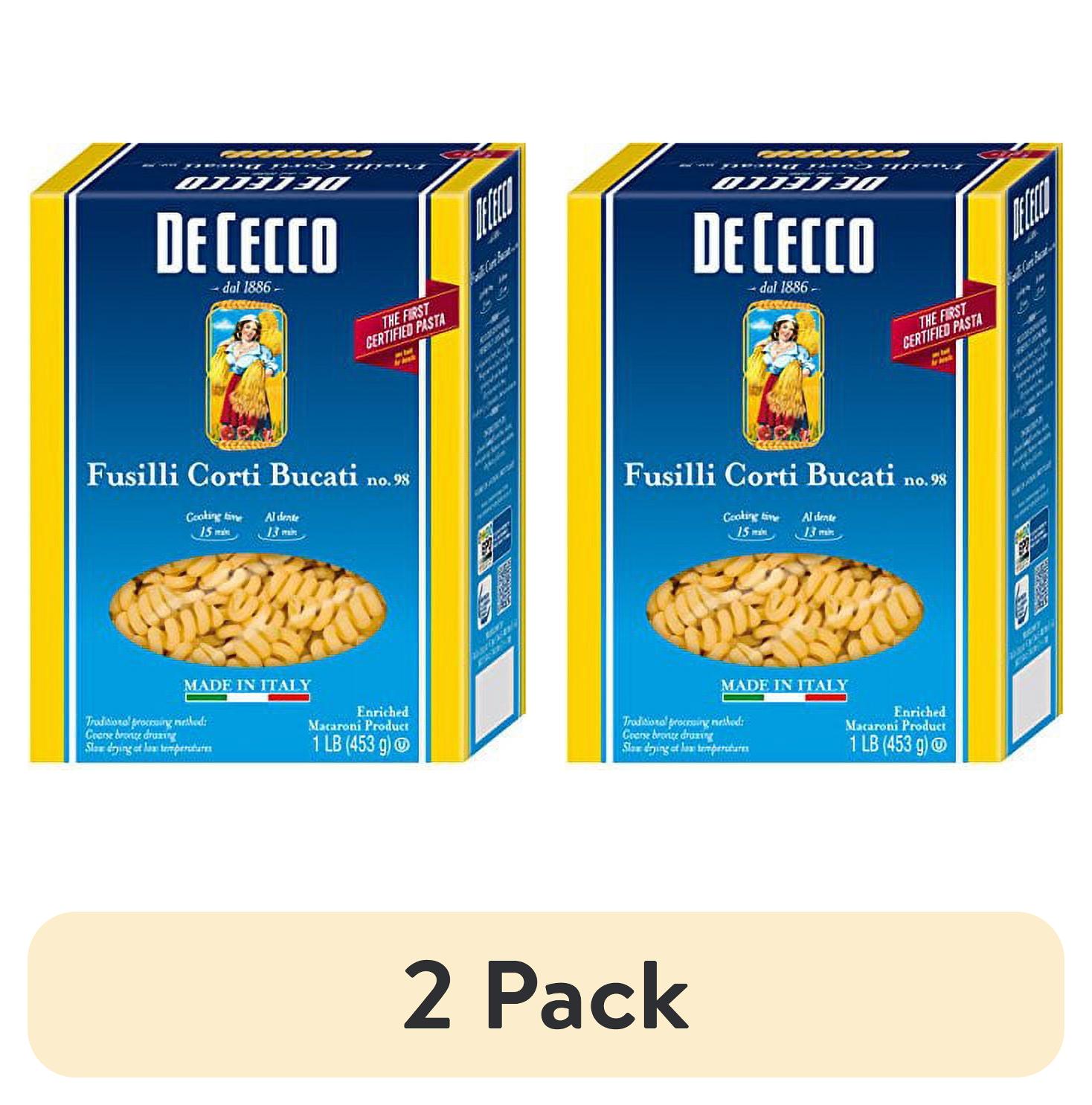 (2 pack) De Cecco Pasta, Fusilli Corti Bucati, 1 Pound (Pack of 5 ...