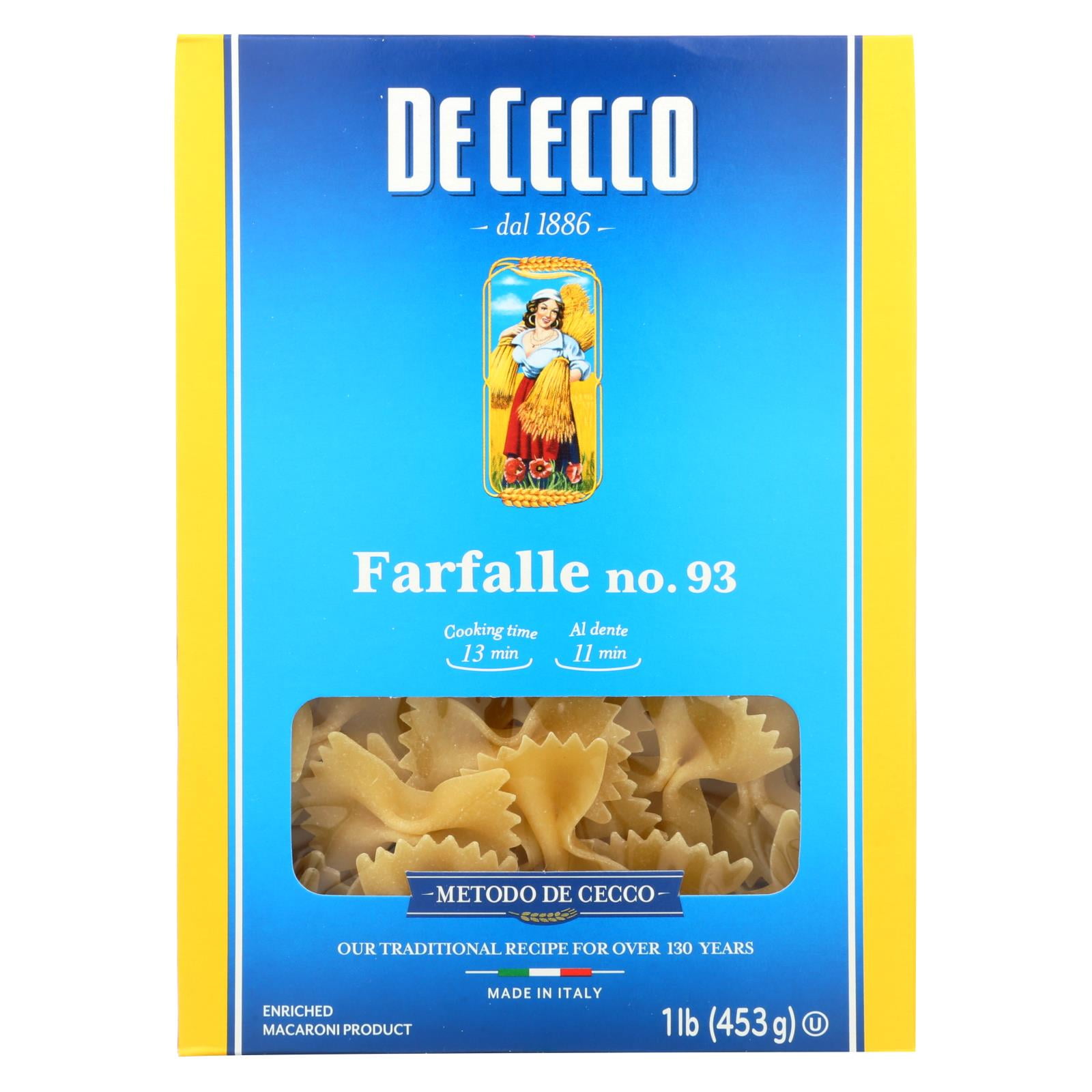 De Cecco Pasta - Pasta - Farfalle - Bowties - Case of 12 - 16 oz ...