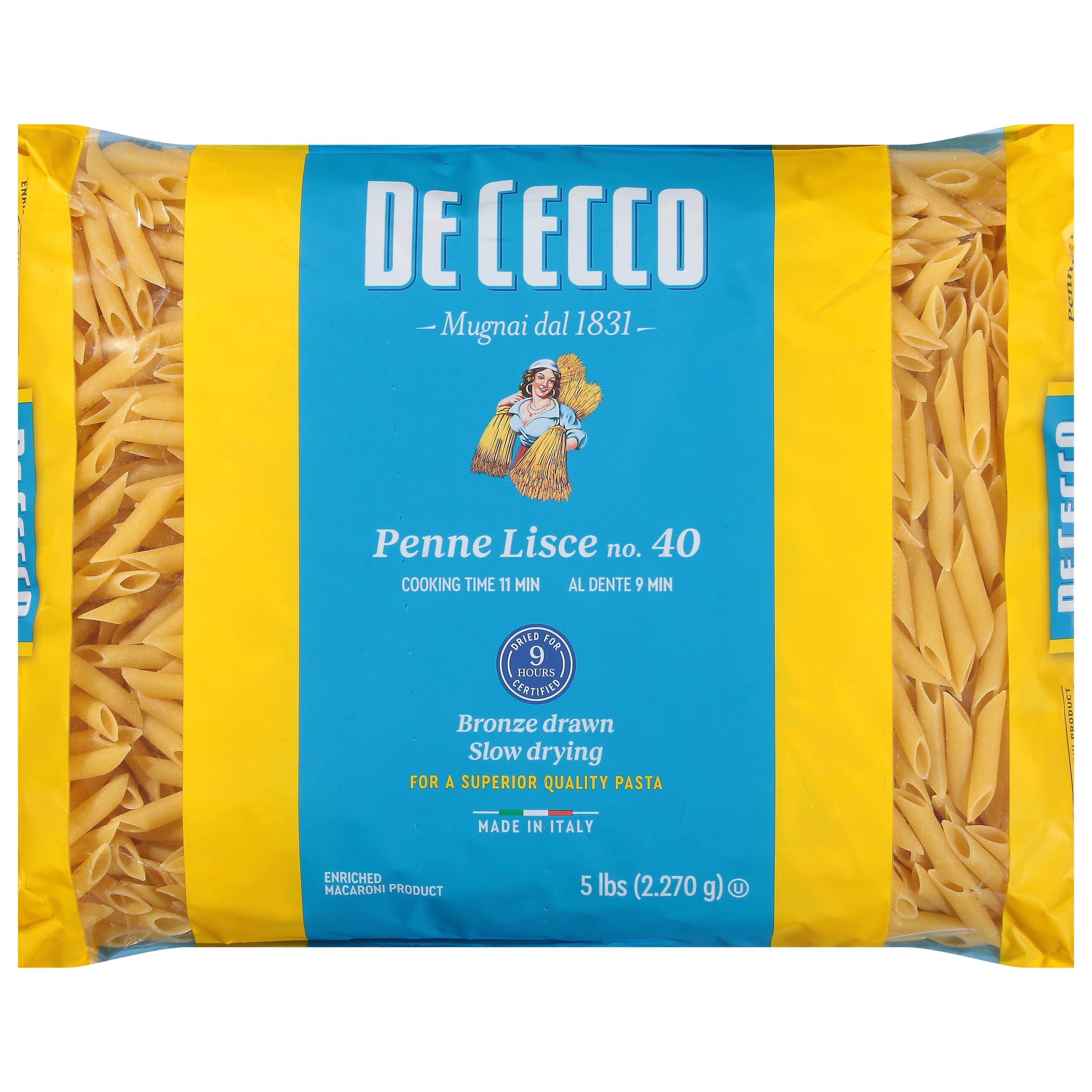 De Cecco Penne Lisce No. 40 Pasta, 5 lbs - Walmart.com