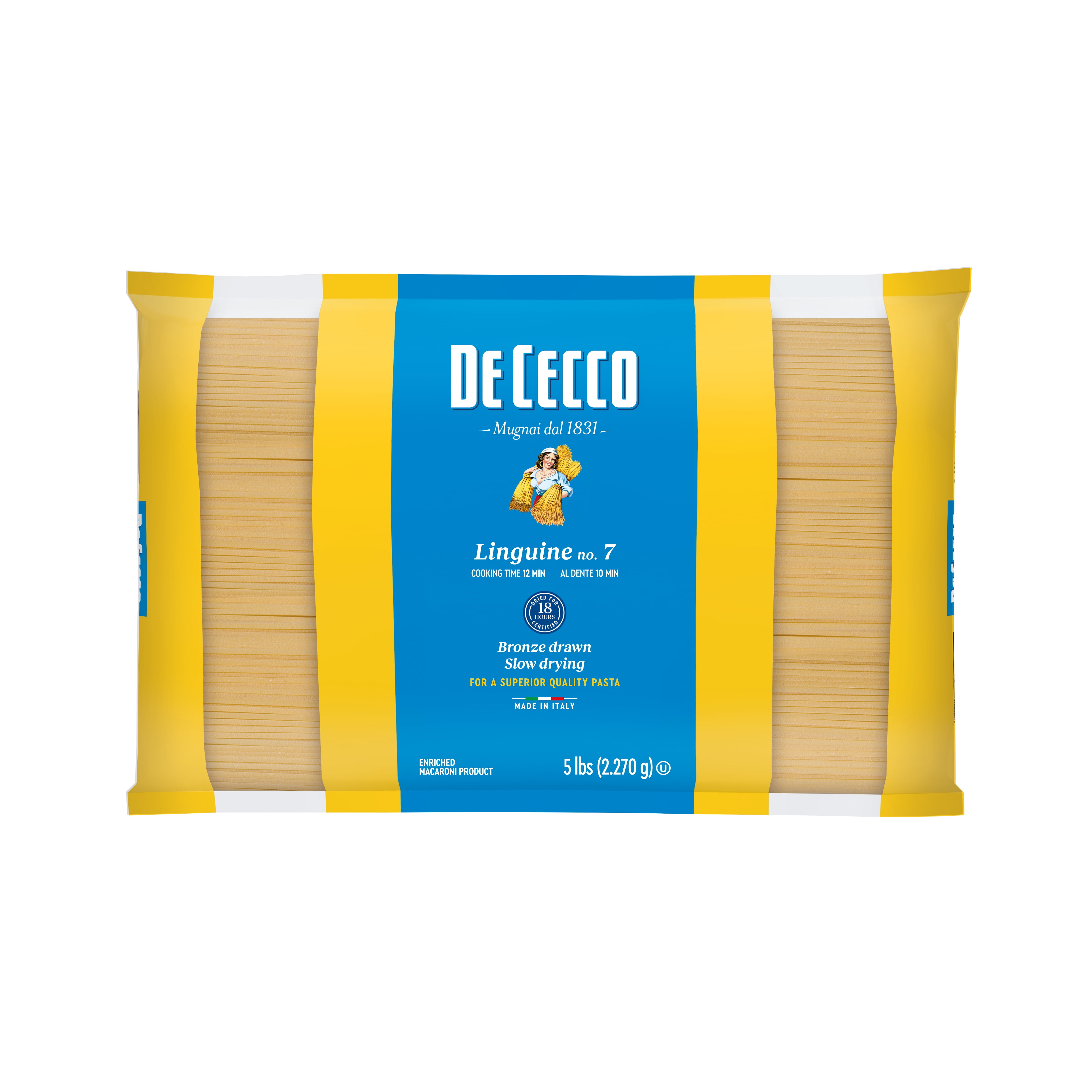 De Cecco, Semolina Linguine No. 7 Pasta, 5 lb, Pack of 4 - Walmart.com