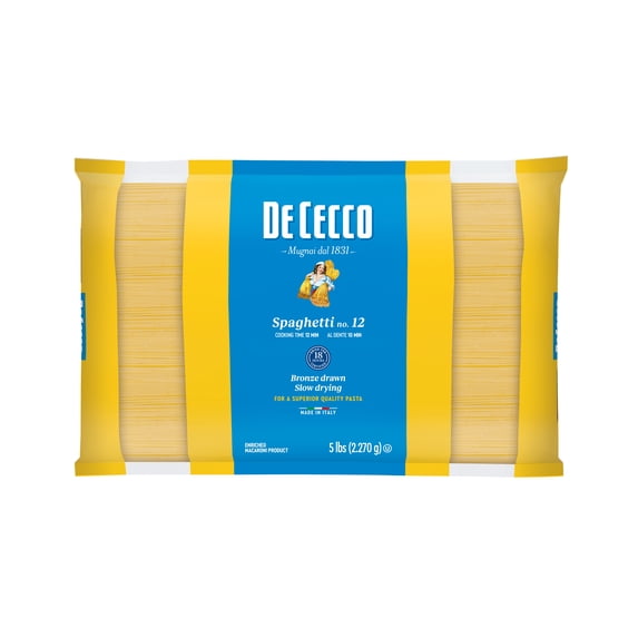 De Cecco 100% Durum Wheat Semolina Spaghetti Pasta, Slow Dried, 5 lbs ...