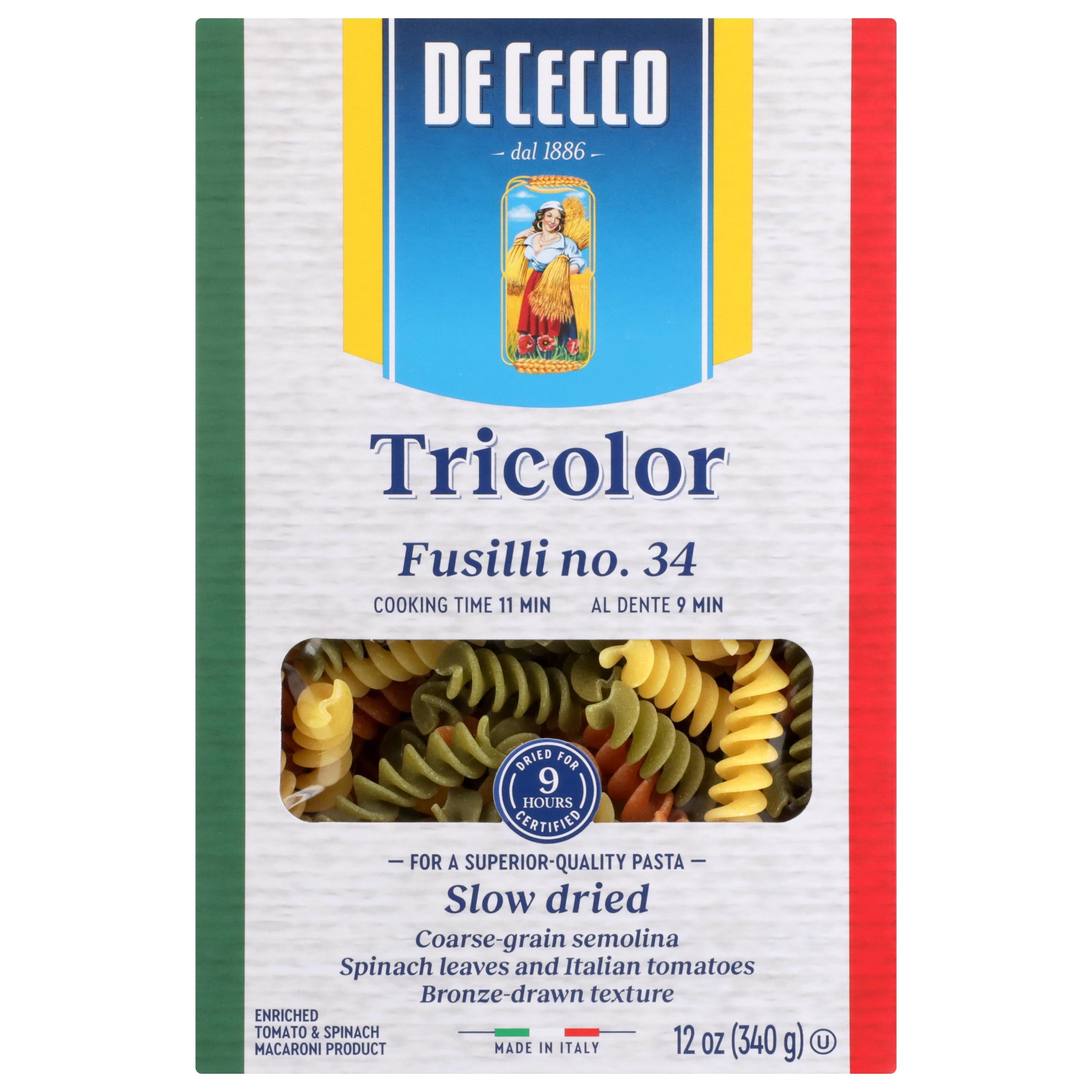 De Cecco Tri-Color Pasta, Fusilli No.34, 12 Ounce - Walmart.com