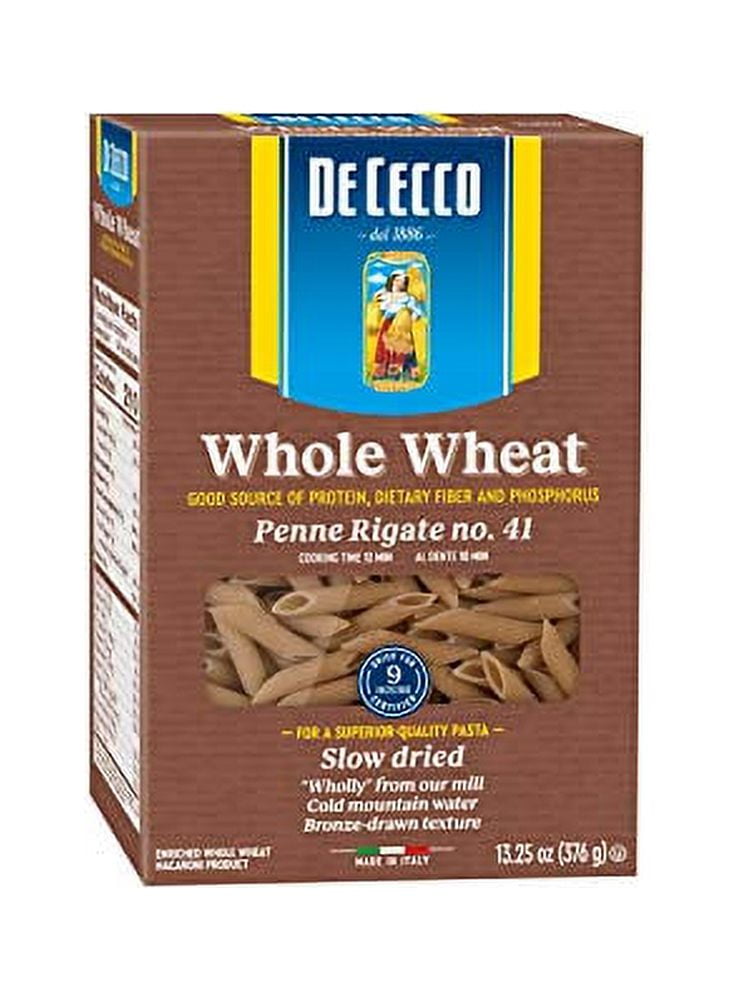 De Cecco Whole Wheat Pasta, Penne Rigate, 13.25 Oz, Pack of 12 ...