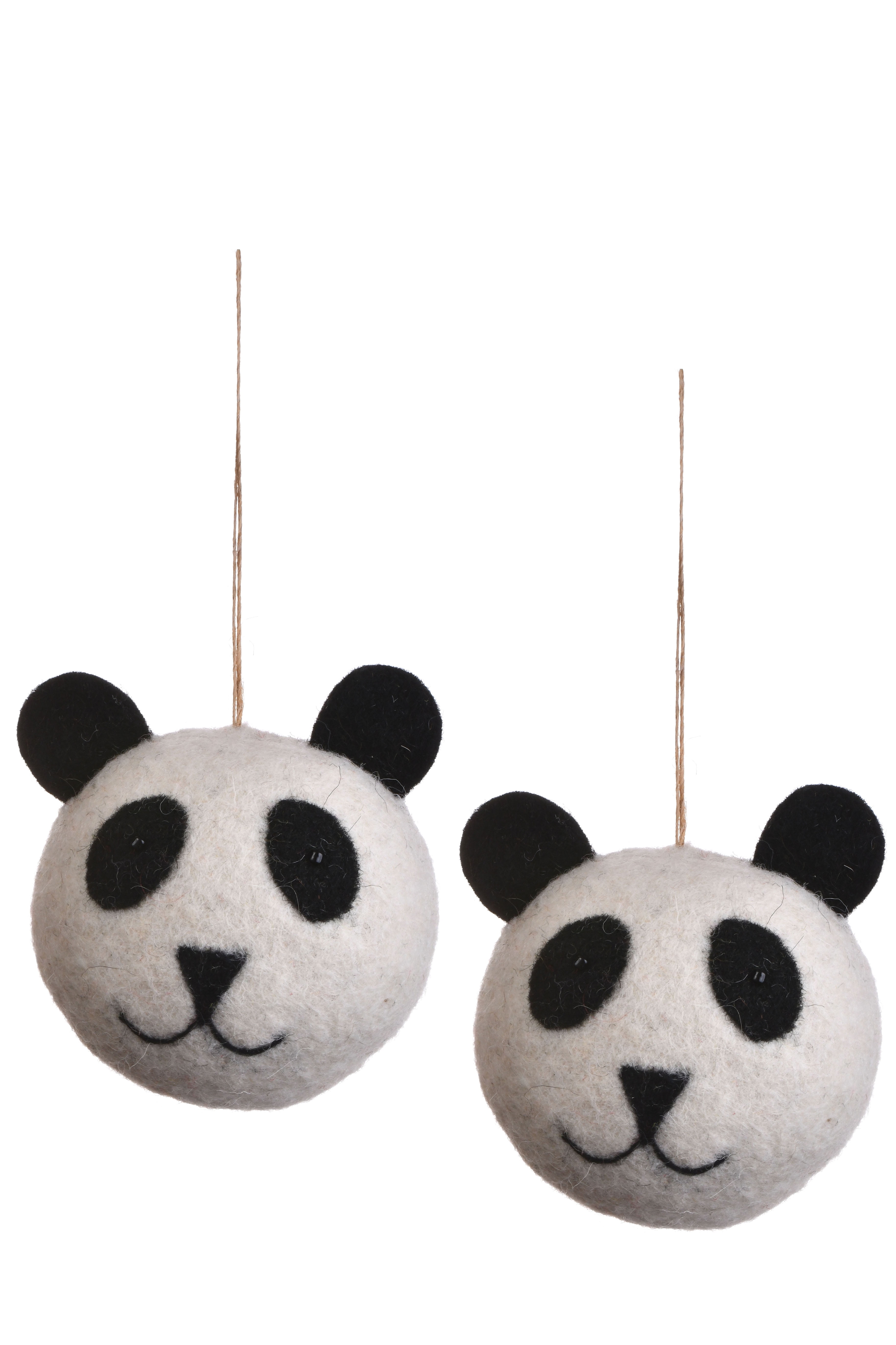 De Kulture Handmade Wool Felt Panda, Set of 2 Eco Friendly Needle ...