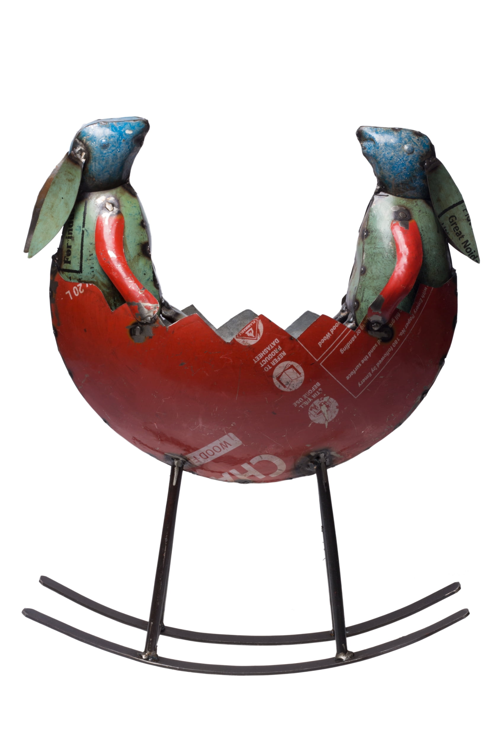 De Kulture Works Iron Rocking Rabbit Decorative Collectible Figurine ...