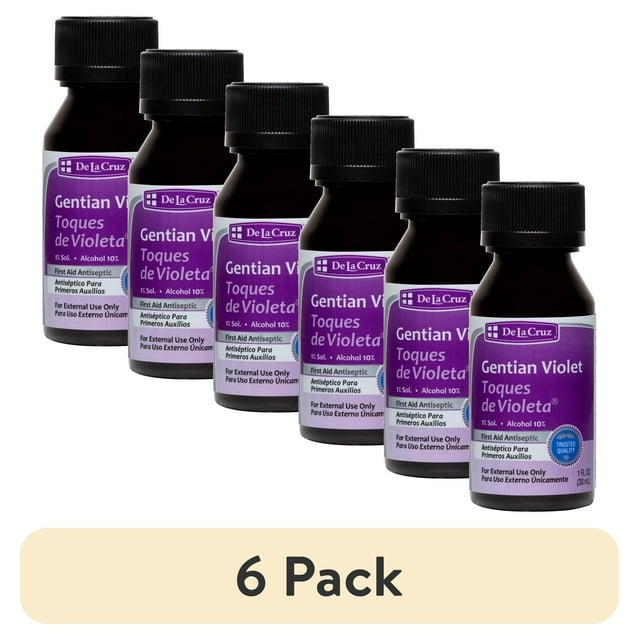 (6 pack) De La Cruz Gentian Violet First Aid Antiseptic Liquid, Violeta ...