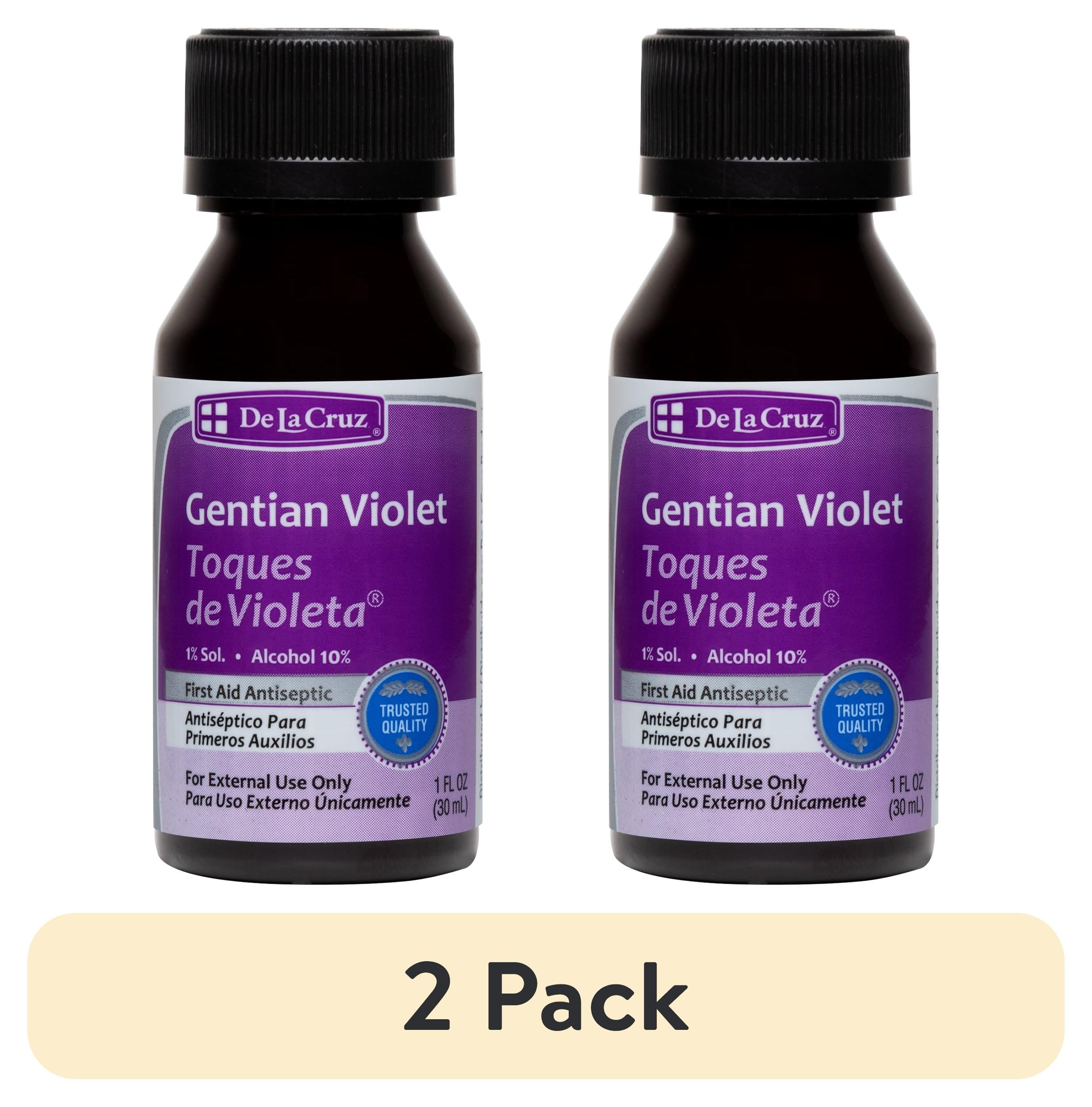 (2 pack) De La Cruz Gentian Violet First Aid Natural Antiseptic Liquid ...