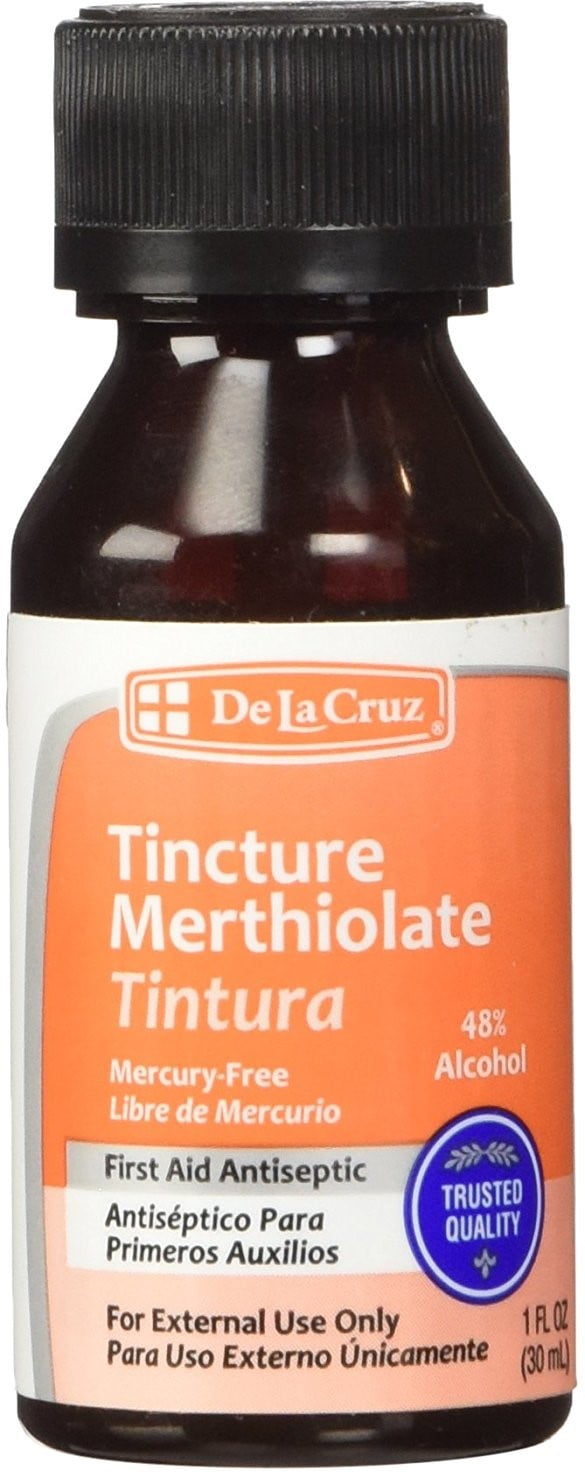 De La Cruz Tincture Merthiolate First Aid Antiseptic 1 oz (Pack of 6 ...