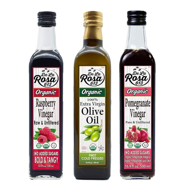 De La Rosa 613 Organic Olive Oil, Raspberry & Pomegranate Vinegar ...