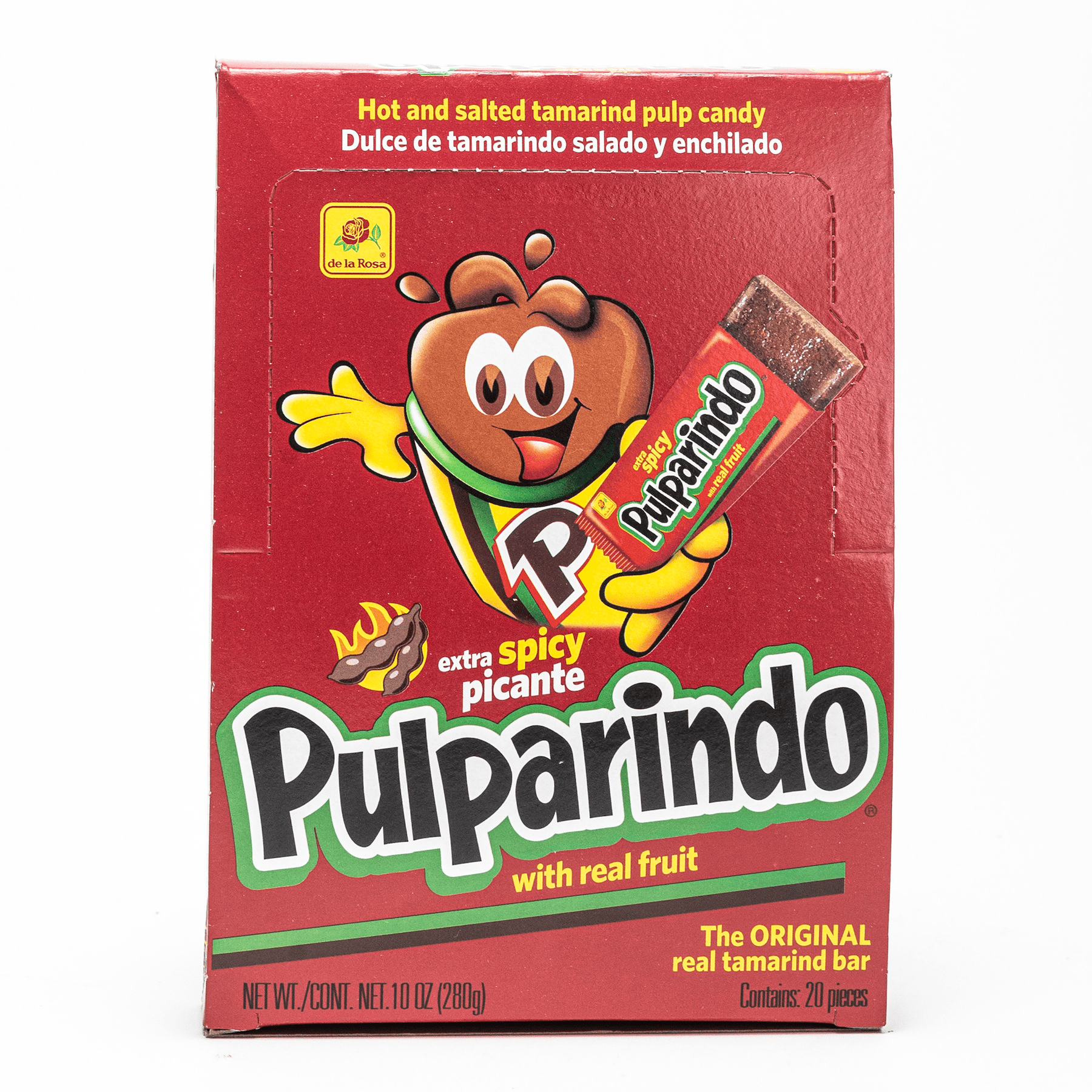 De La Rosa Extra Hot Pulparindo Tamarind Candy, Salted Mexican Candy ...
