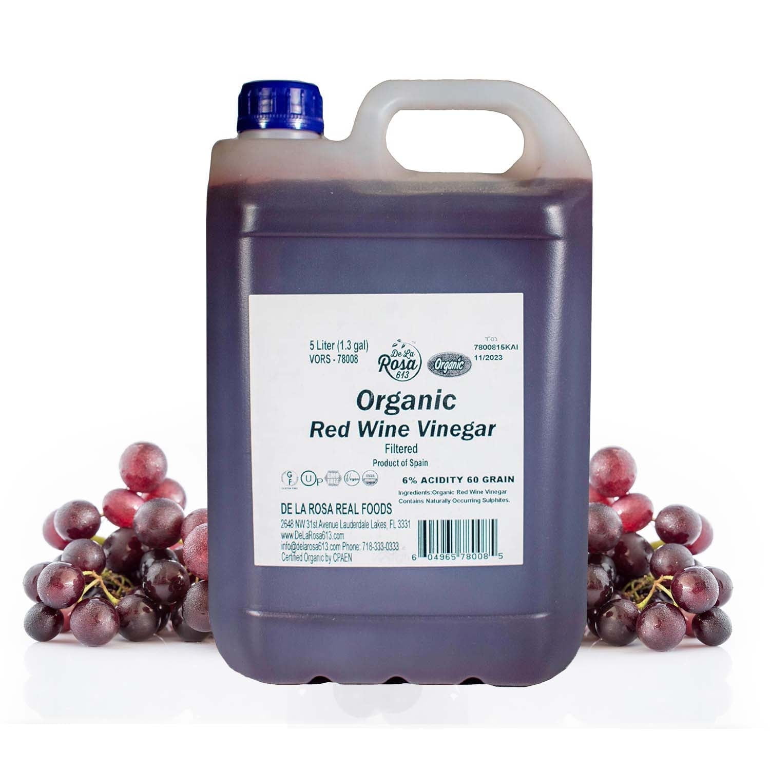 De La Rosa, Kosher, Non-GMO, Gluten Free Red Wine Vinegar Made with ...