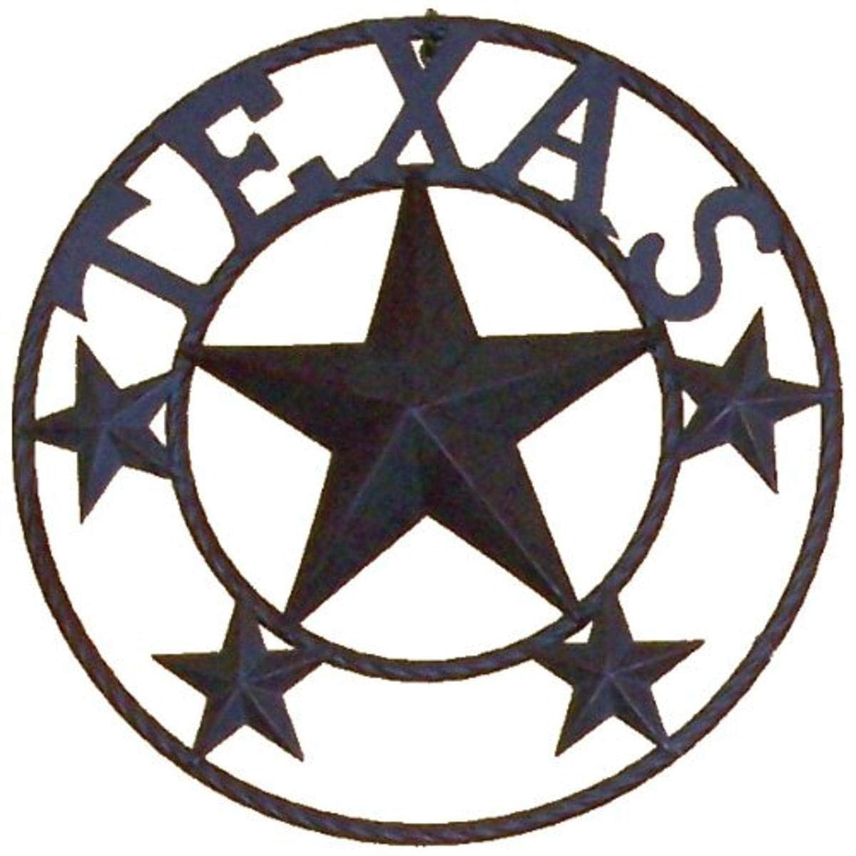 LL Home Star Texas 16" Metal Circle Sign, Black - Walmart.com