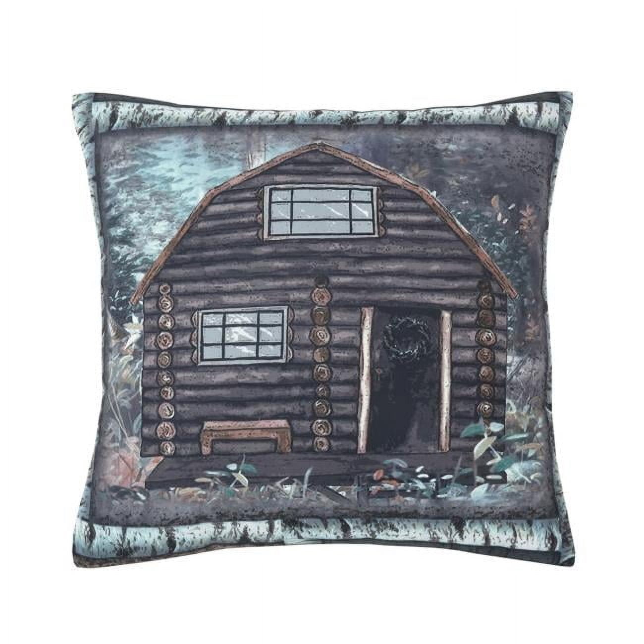 De Leon Collections 62327 16 x 16 in. Bear Lodge Black Bear Cabin ...