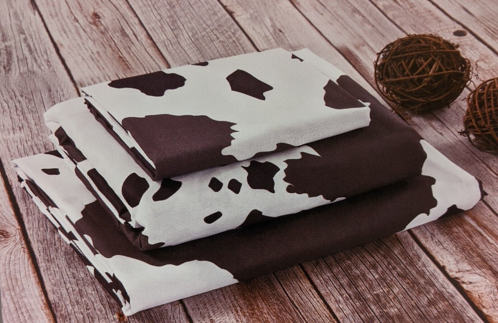 De Leon Collections 63702 Cow Hide Print Animal Print Sheet, Brown ...