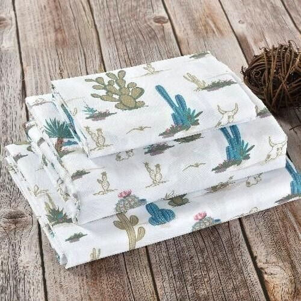 De Leon Collections 63766 Saguaro Desert Cactus Print Sheet Set, Multi ...