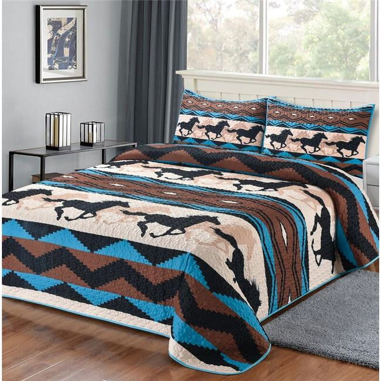 De Leon Collections Southwest Wild Horse Silhouette Quilt Quilted ...