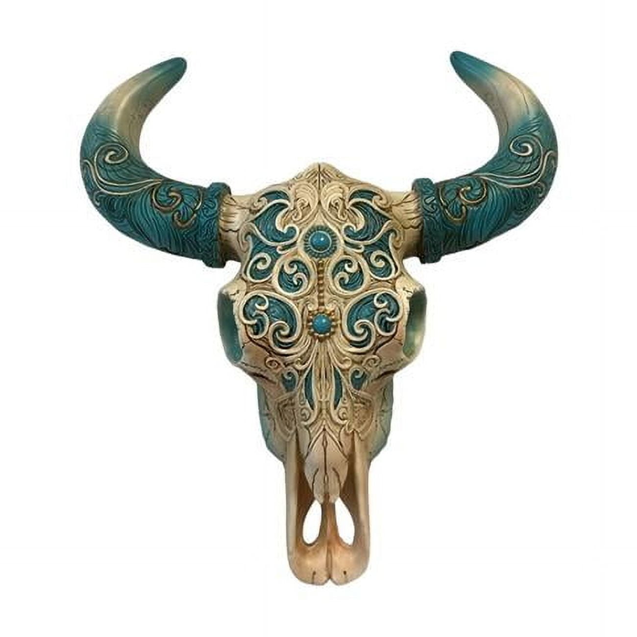 De Leon Collections 10959 Southwestern Ornate Scroll Bone Longhorn Cow ...
