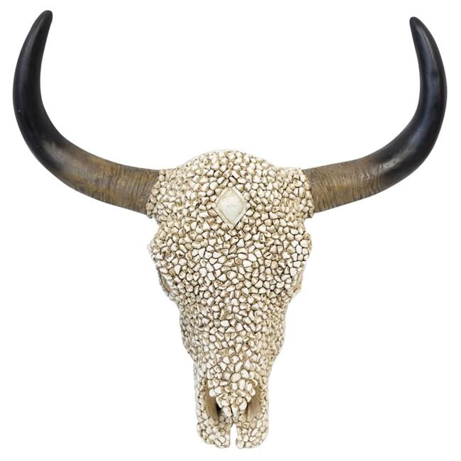 De Leon Collections 15456 Southwestern White Pebble Longhorn Bull Cow ...