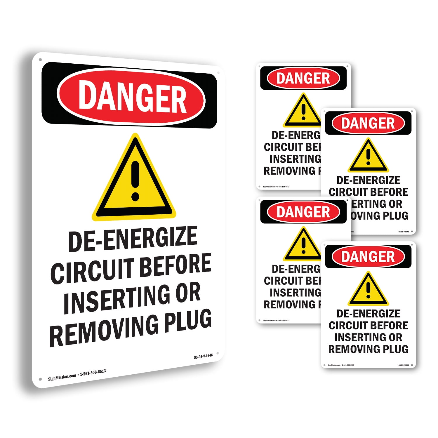 De OSHA Danger Aluminum Sign 24 Inch x 18 Inch - 5 Pack - Walmart.com