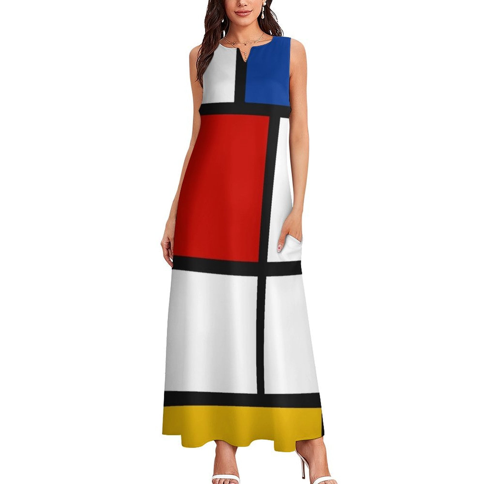 De Stijl #1 (Mondrian Inspired) Long Dress cocktail dresses clothes ...