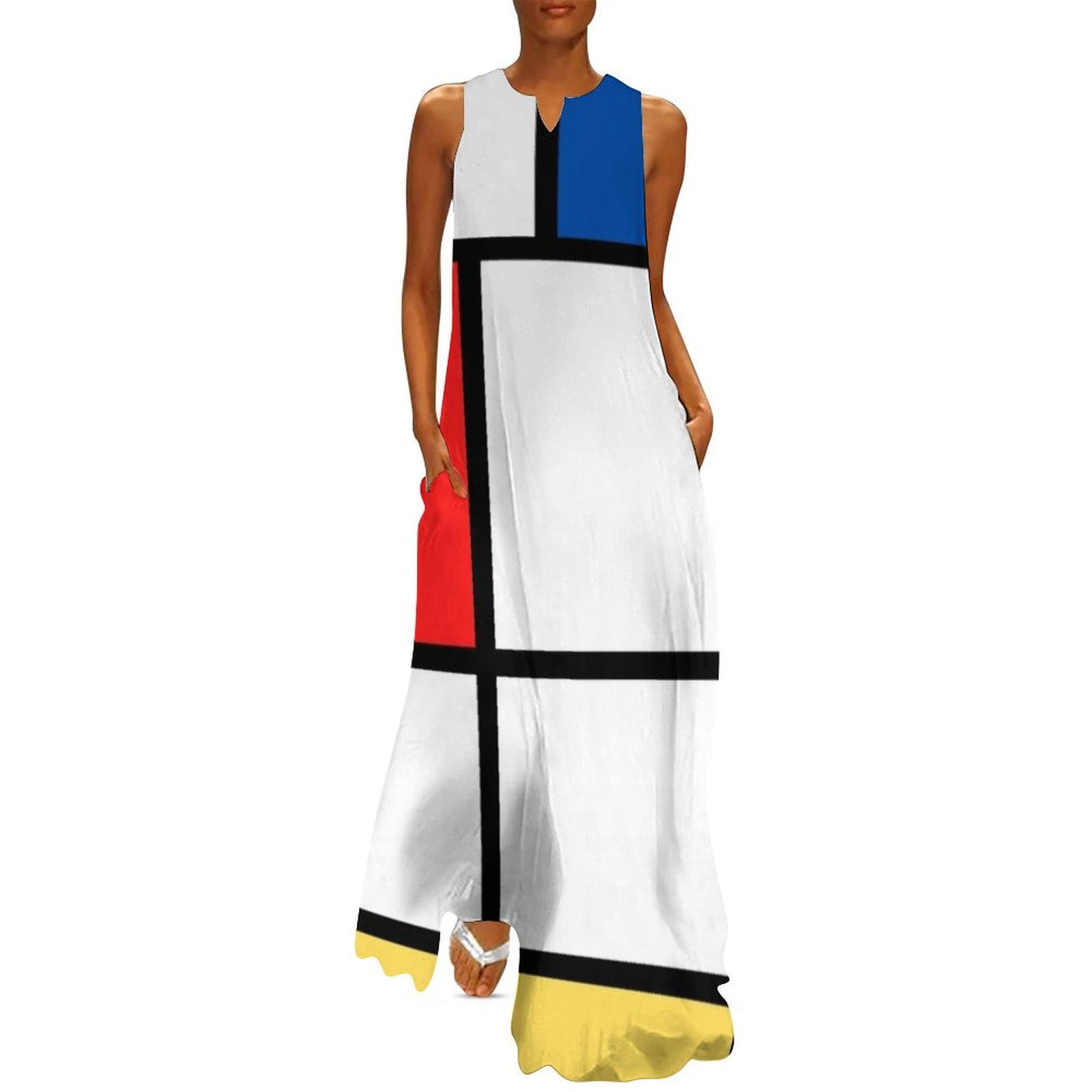 De Stijl 1 (Mondrian Inspired) Modern Bauhaus Abstract Long Dress ...