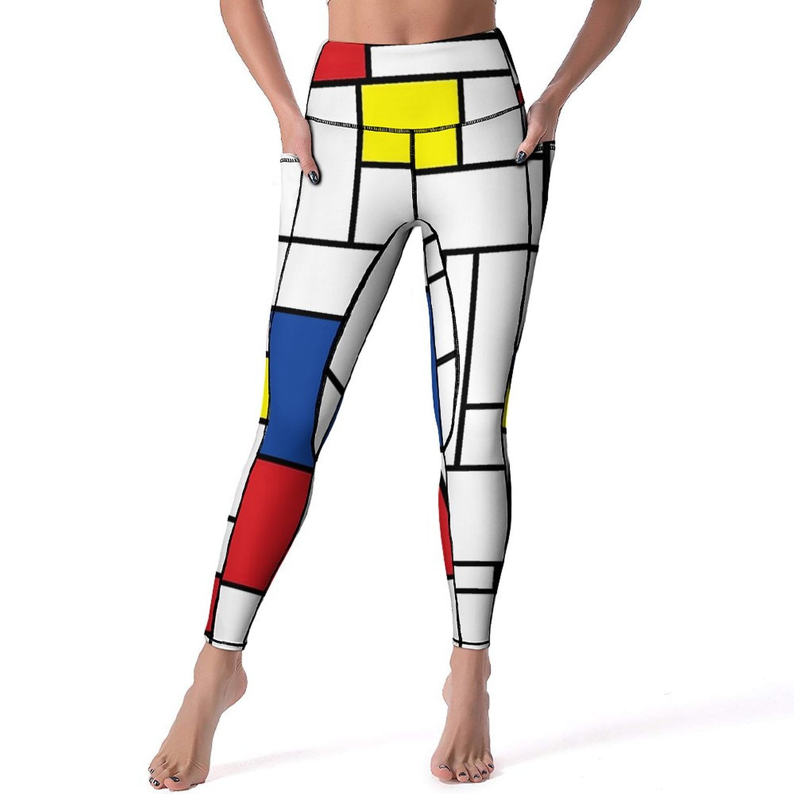 De Stijl Leggings Mod 60s Mondrian Style Design Yoga Pants High Waist ...