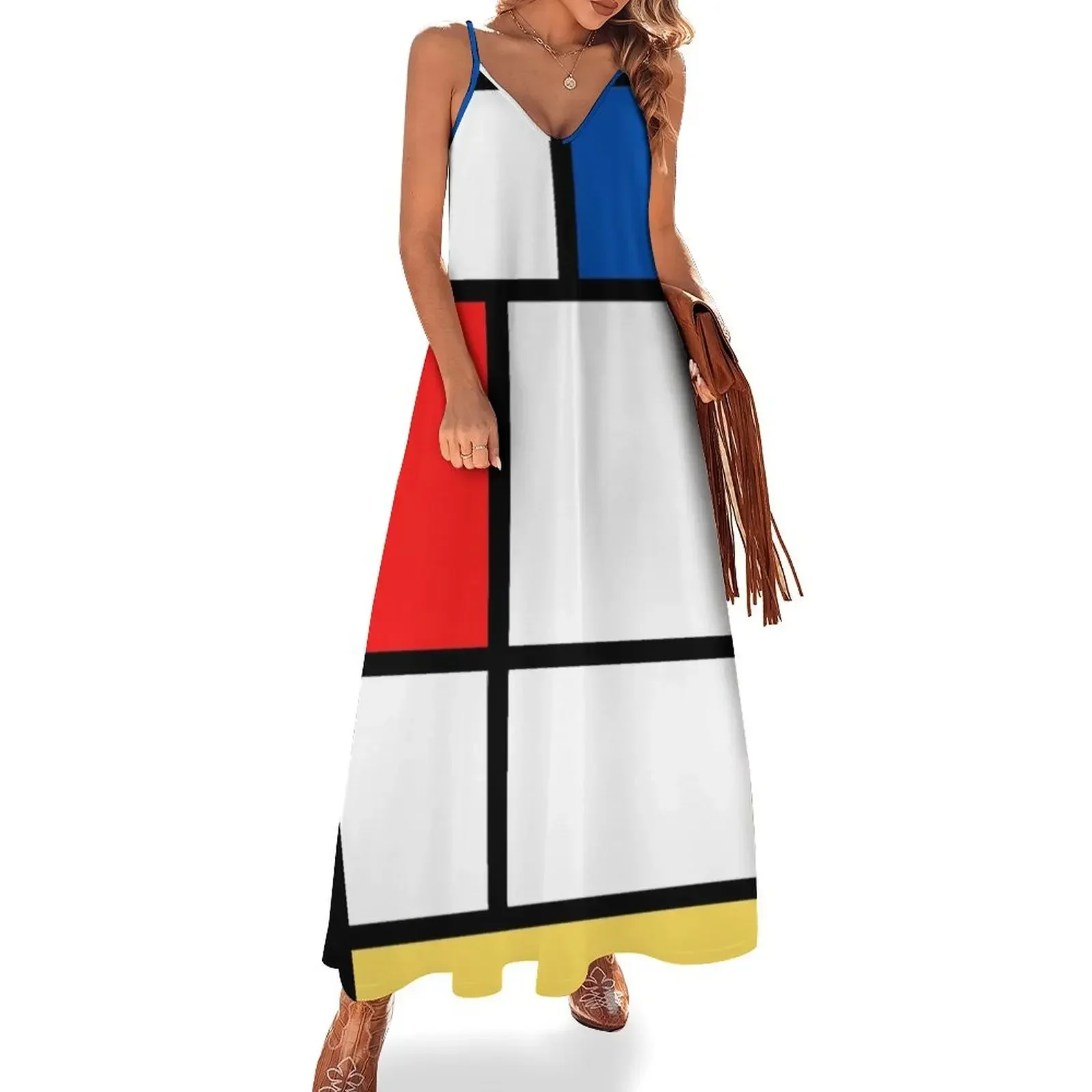 De Stijl (Mondrian Inspired) Modern Bauhaus Abstract Sleeveless Dress ...