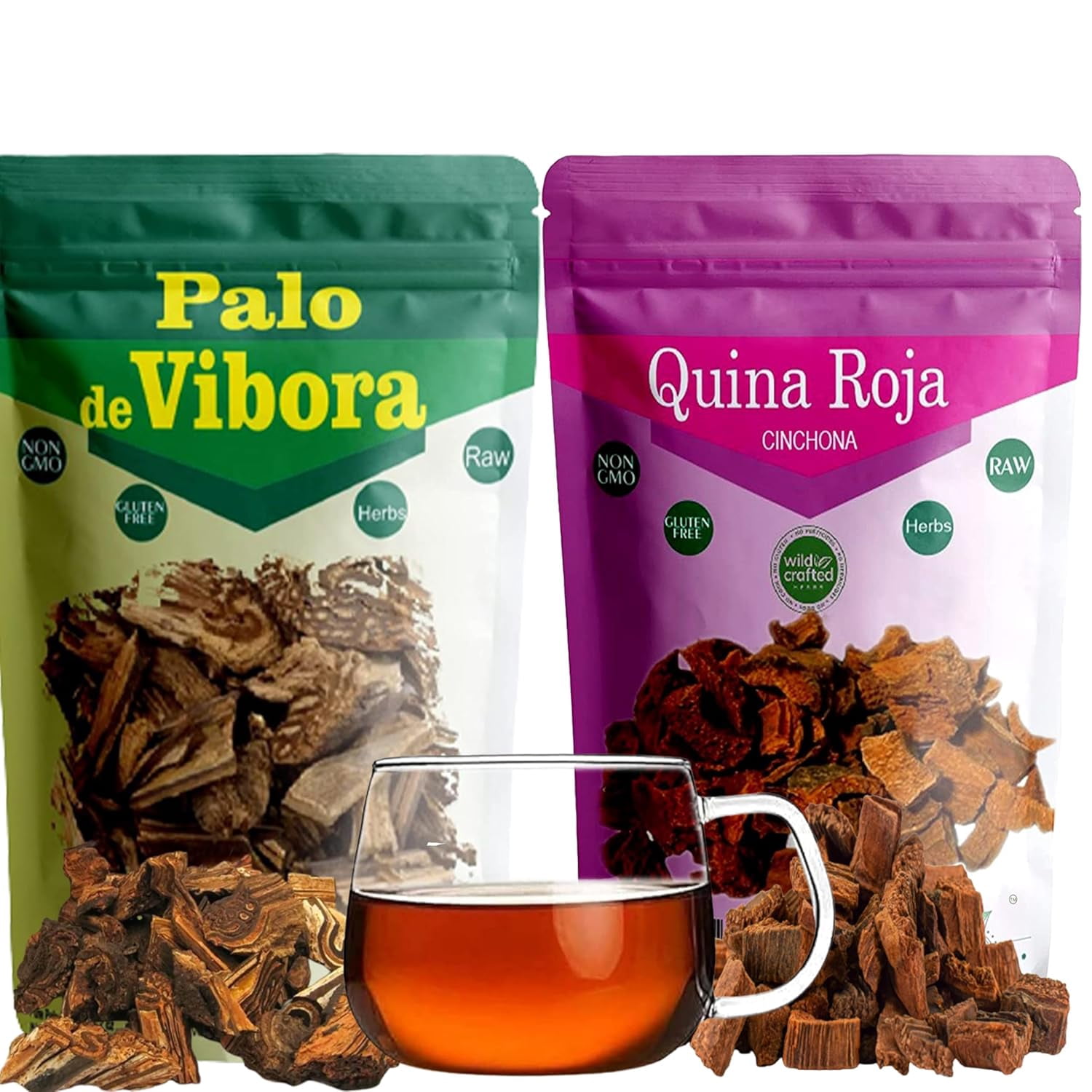 De Víbora Red Cinchona Tea, 2 Pack (2 Bag 2oz Each), Gluten-Free, Non ...
