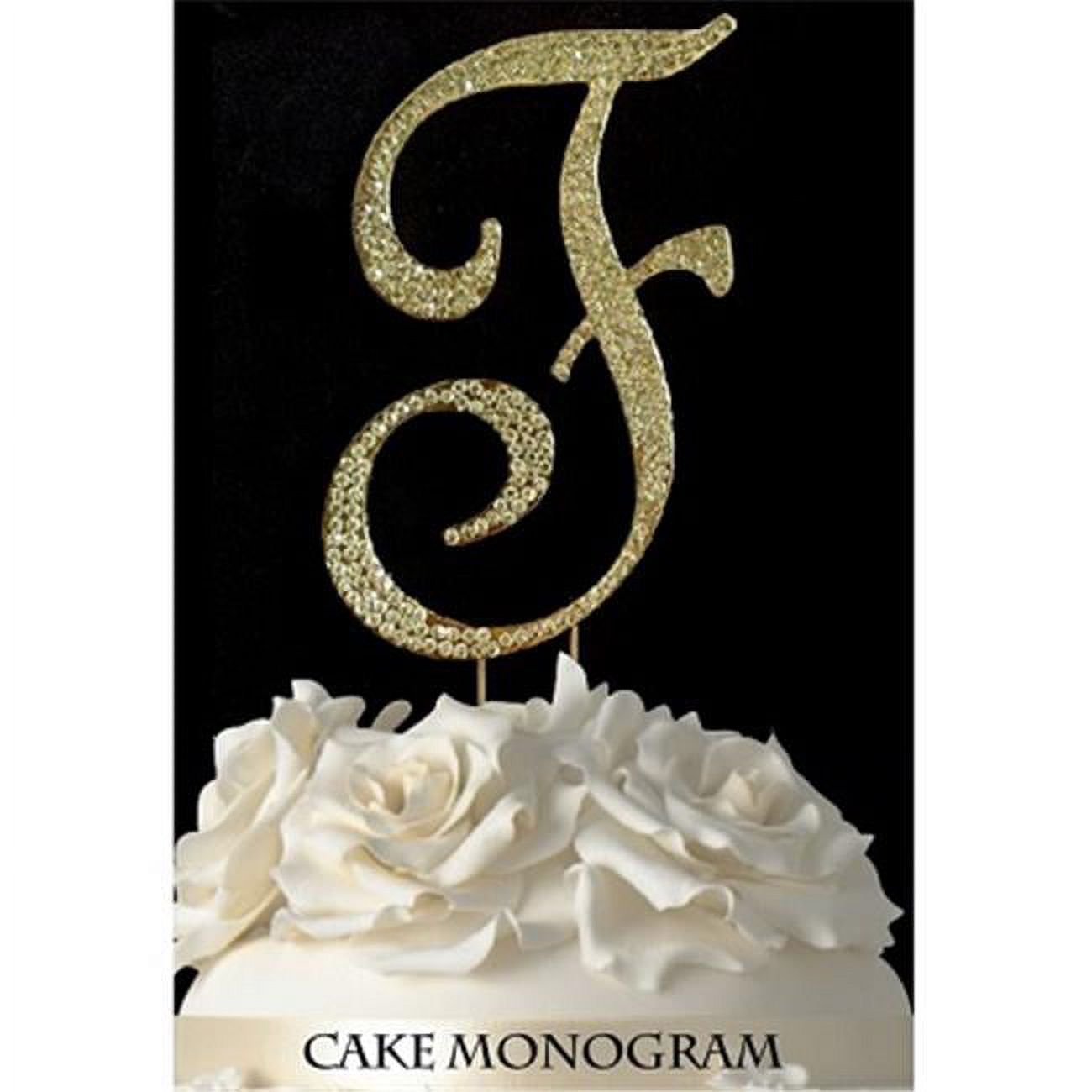 De Yi Enterprise Monogram Cake Toppers - Gold Rhinestone - F - Walmart.com