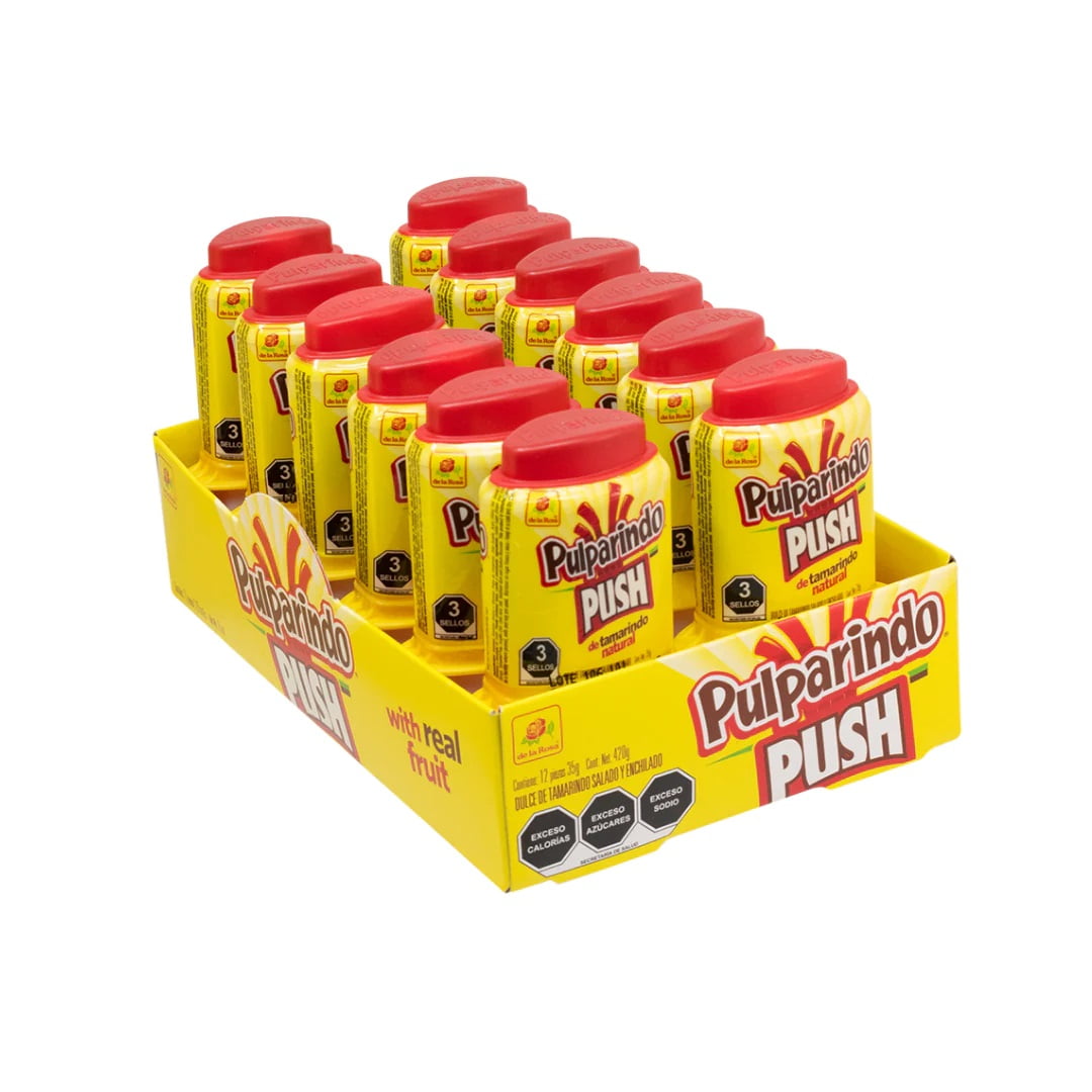 De la Rosa | Pulparindo Push Tamarind Mexican Candy (12 Pcs) - Walmart.com