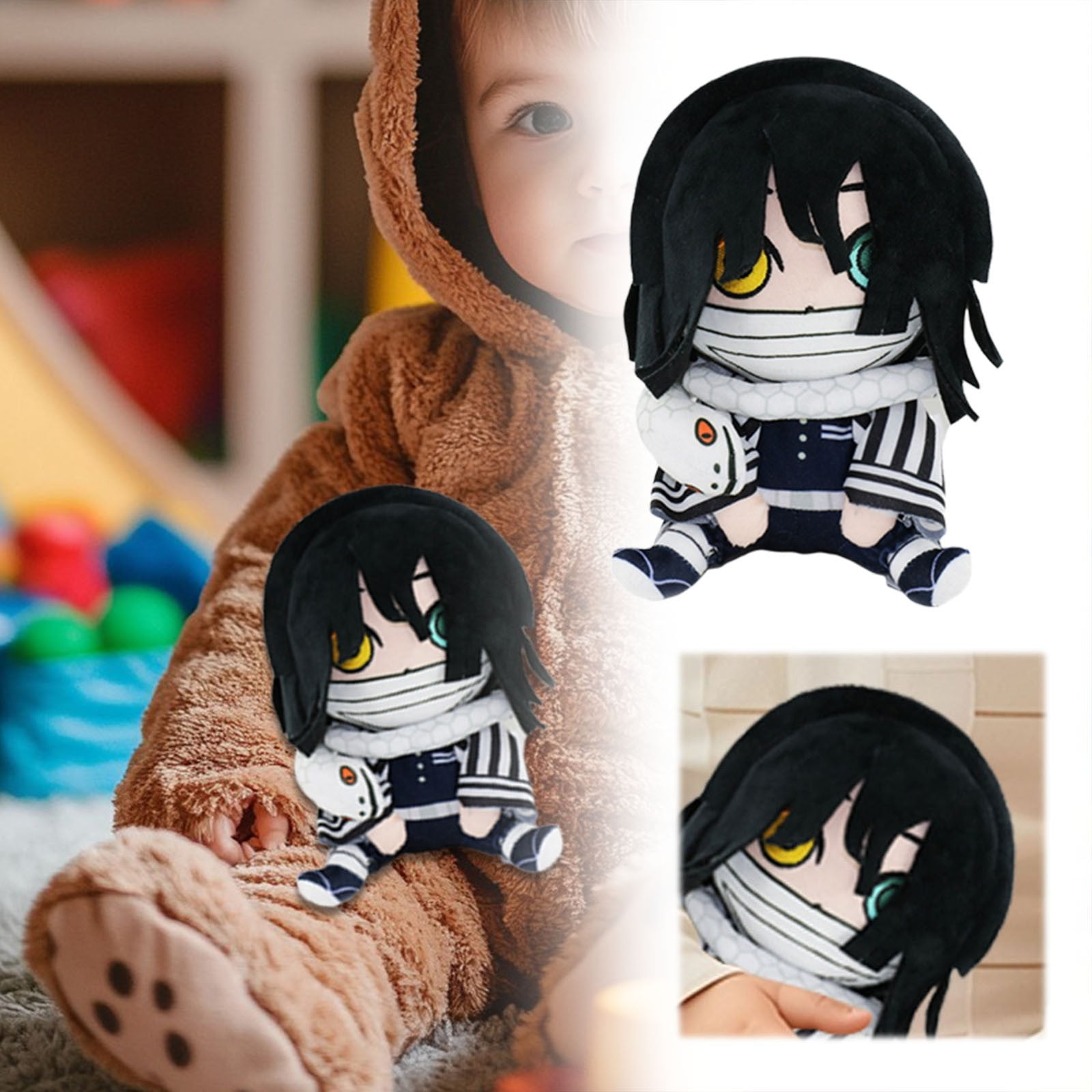 De mon Sla yer Obanai 20cm Plush - Limited Edition Snake Hashira with Intricate Bandage Details ...