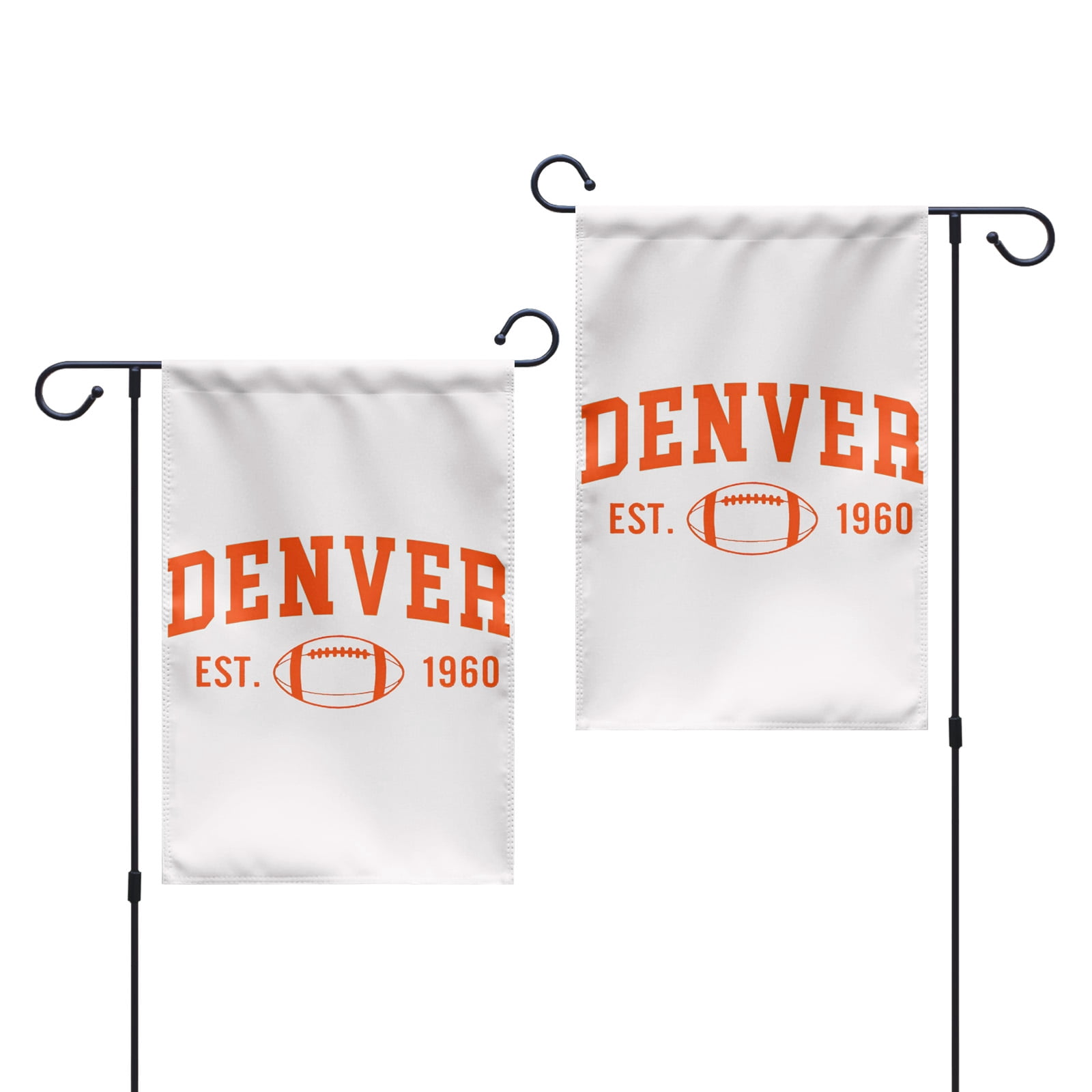 De-nver_Broncos Garden Flag 28*40IN Porch Patio Lawn Seasonal Outside ...