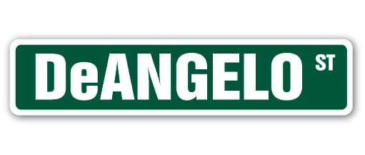 DeANGELO Street Sign Childrens Name Room Sign | Indoor/Outdoor | 36 ...